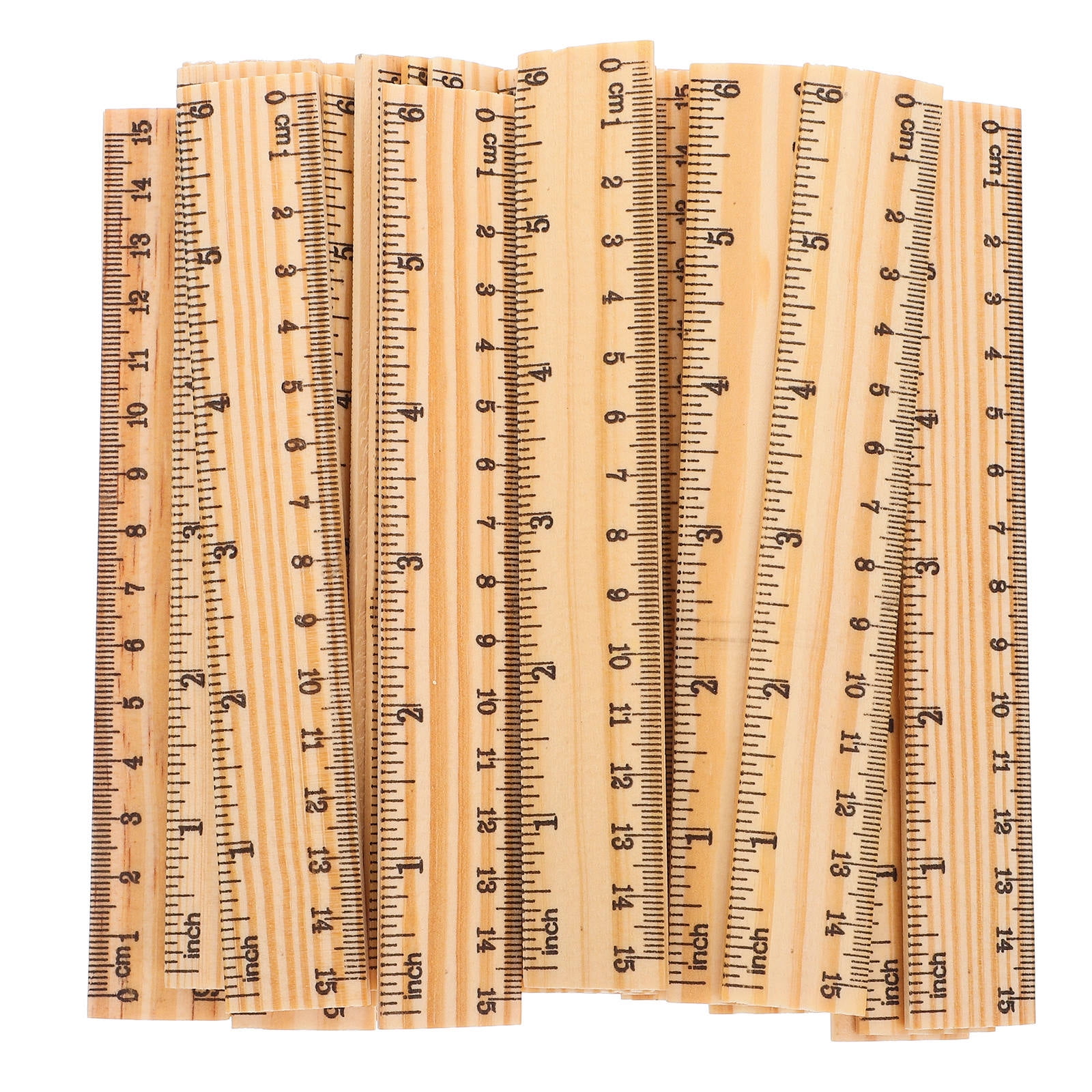 Masteelf Wooden Ruler for Measuring 15cm Clear Scale Double Sides ...