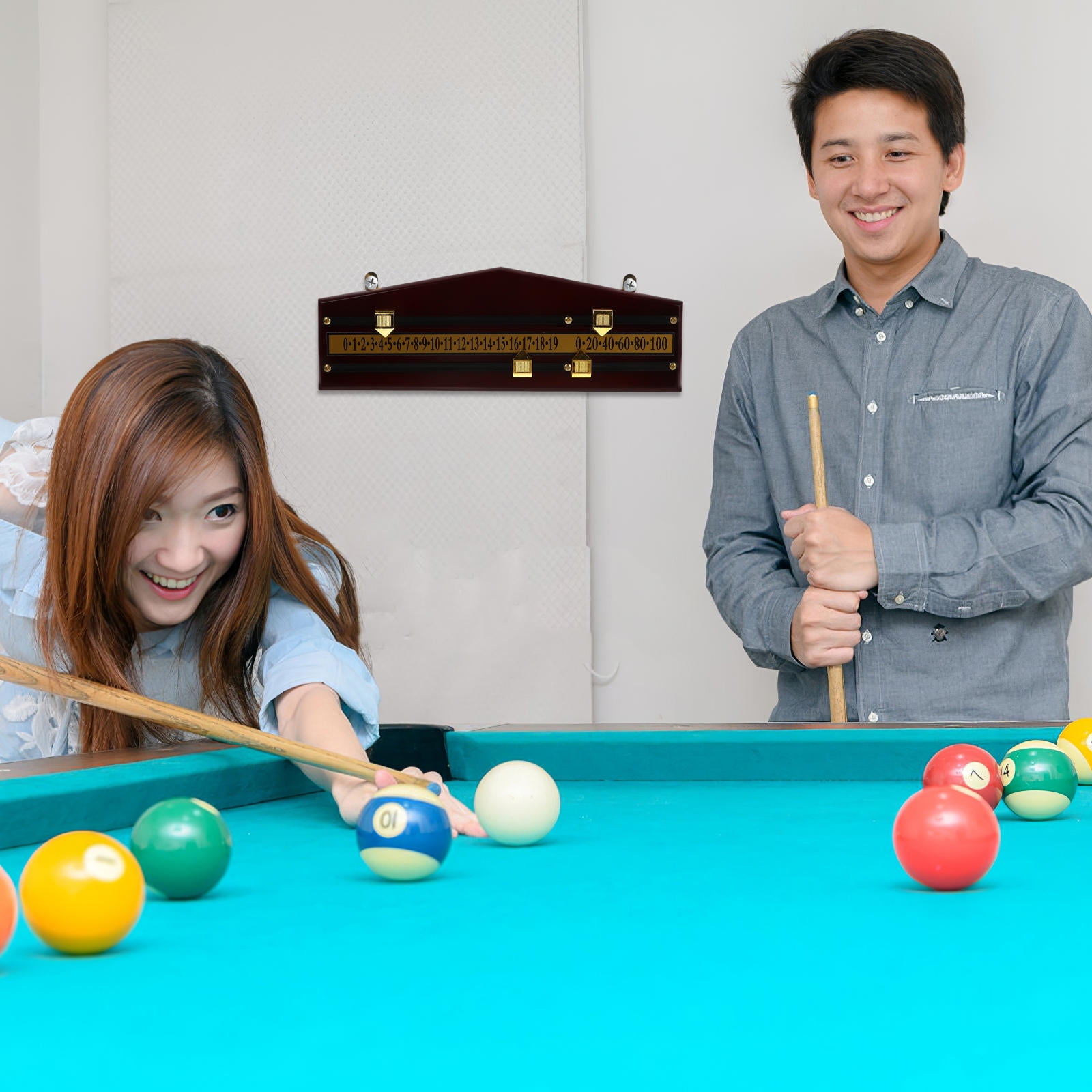Masteelf Wooden Snooker Scoreboard Indoor Billiards Score Keeper Pool ...