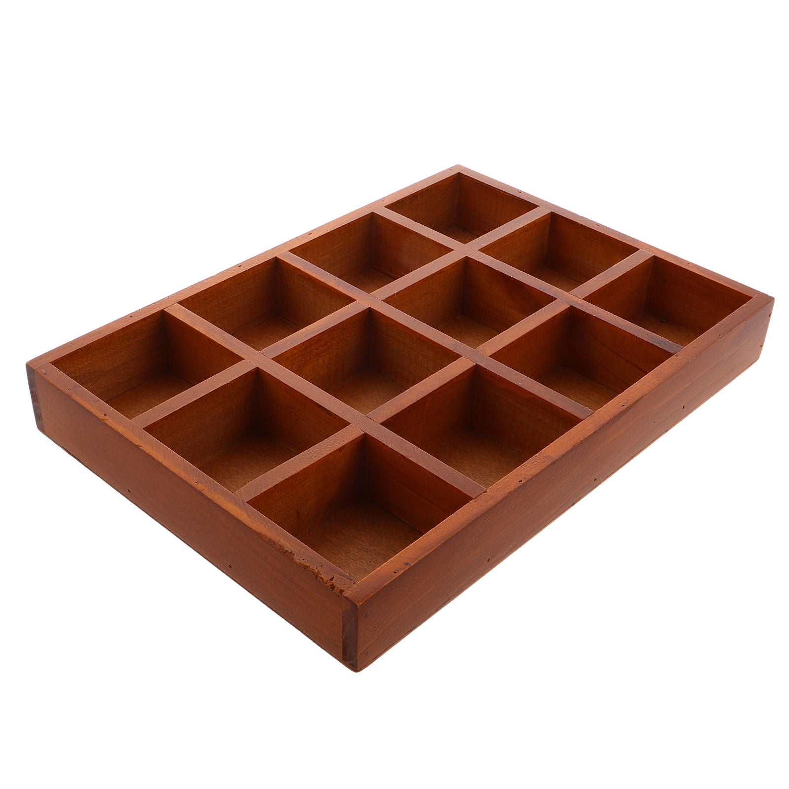 Masteelf Wooden Storage Divider Box Compartments Holder Display Shelf ...