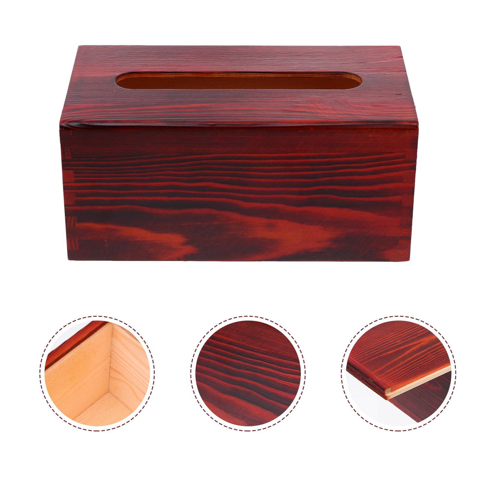 Masteelf Wooden Tissue Box for Storage Made of Synthetic Material Red ...