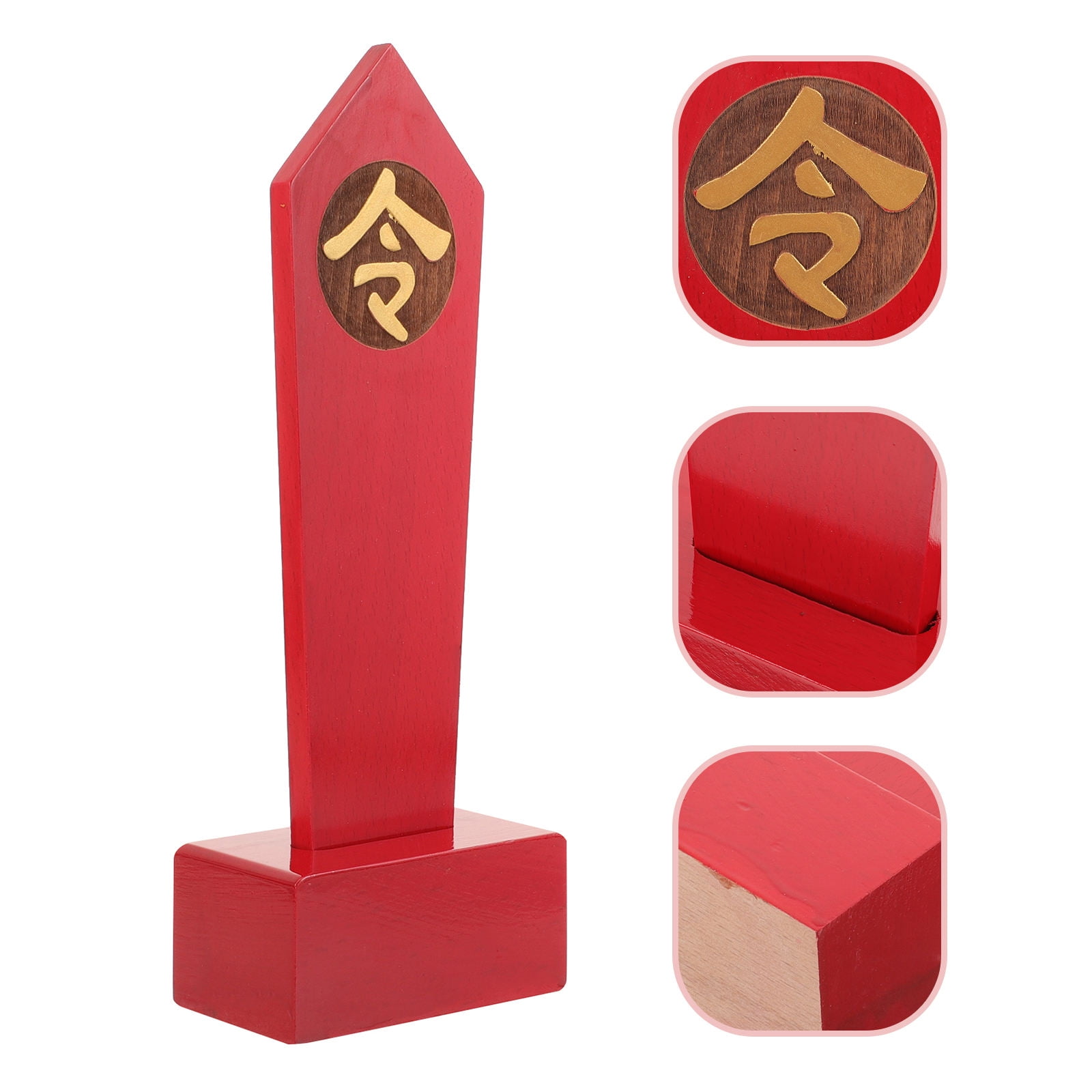 Masteelf Wooden Token Decor Carving for Decorating Red Color ...