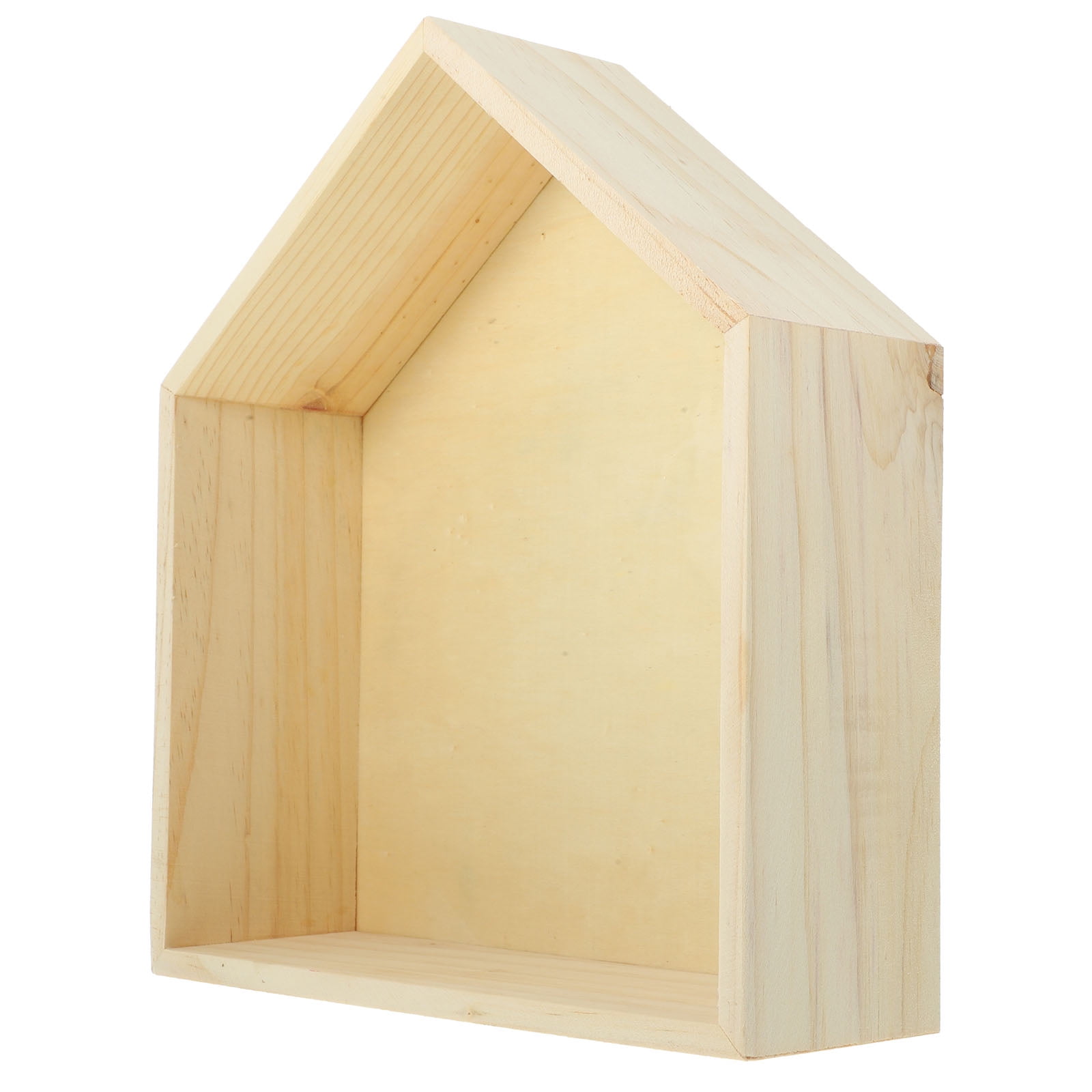 Masteelf Wooden Wall Floating Shelf House Shape Wall Mounted Shelf for ...