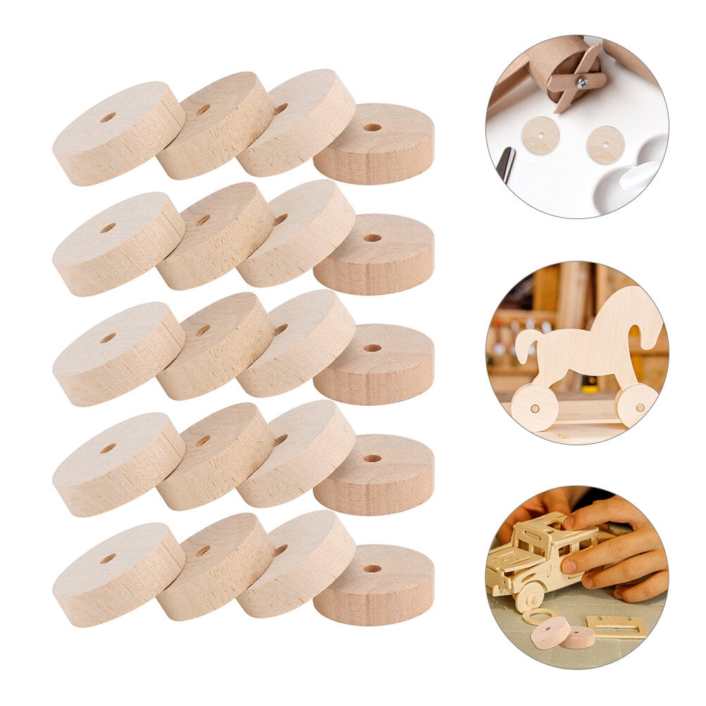 Masteelf Wooden Wheels for Crafts Beige Color Perfect for DIY Use and ...