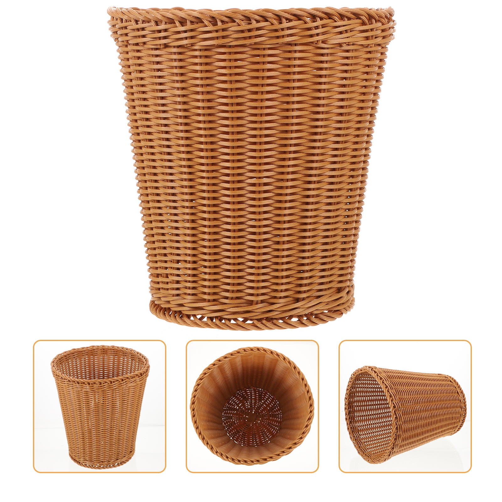 Masteelf Woven Trash Basket 2pcs Desktop Waste Baskets Natural Style ...