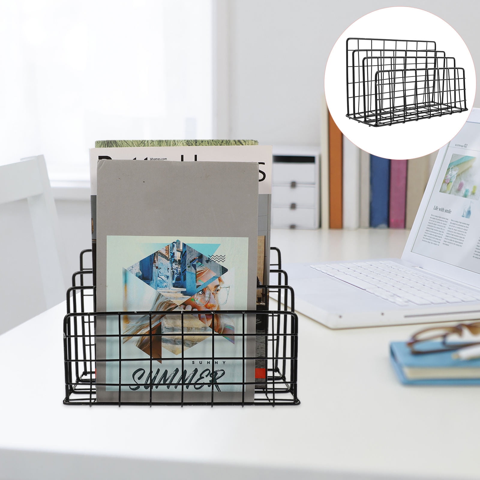 Masteelf Wrought Iron File Holder Organizer Book Shelf Bookshelves ...
