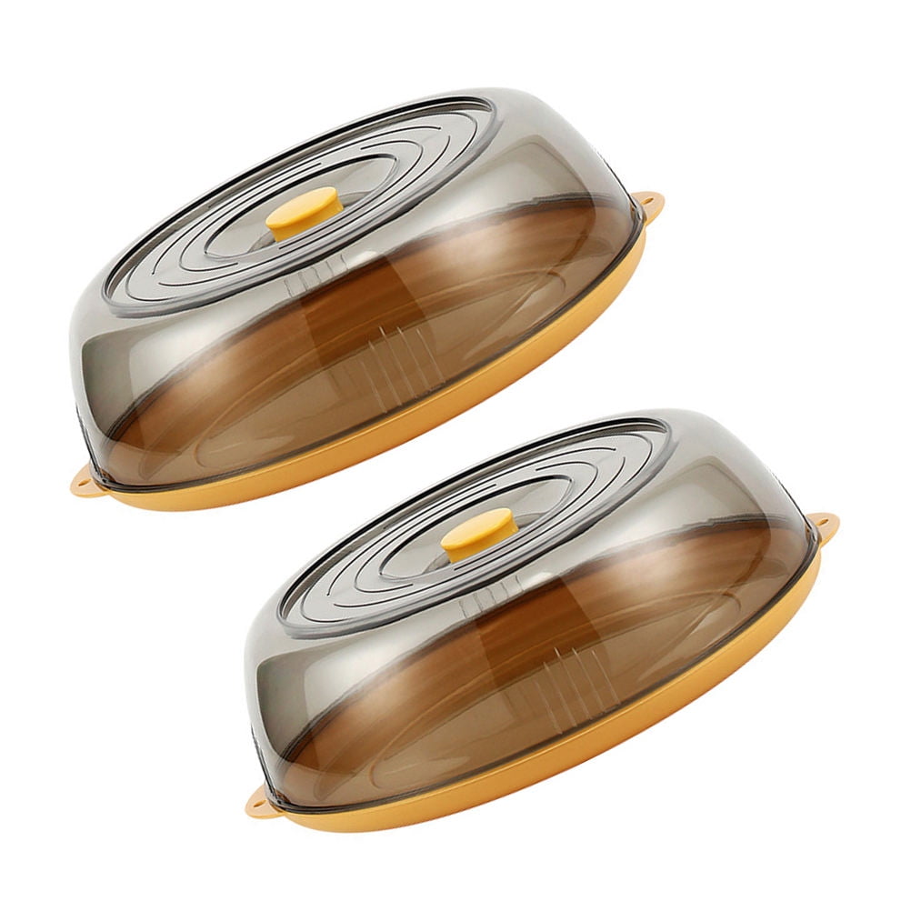 Masteelf 2-Pack Yellow Plastic Food Covers for Kitchen Use, Portable ...