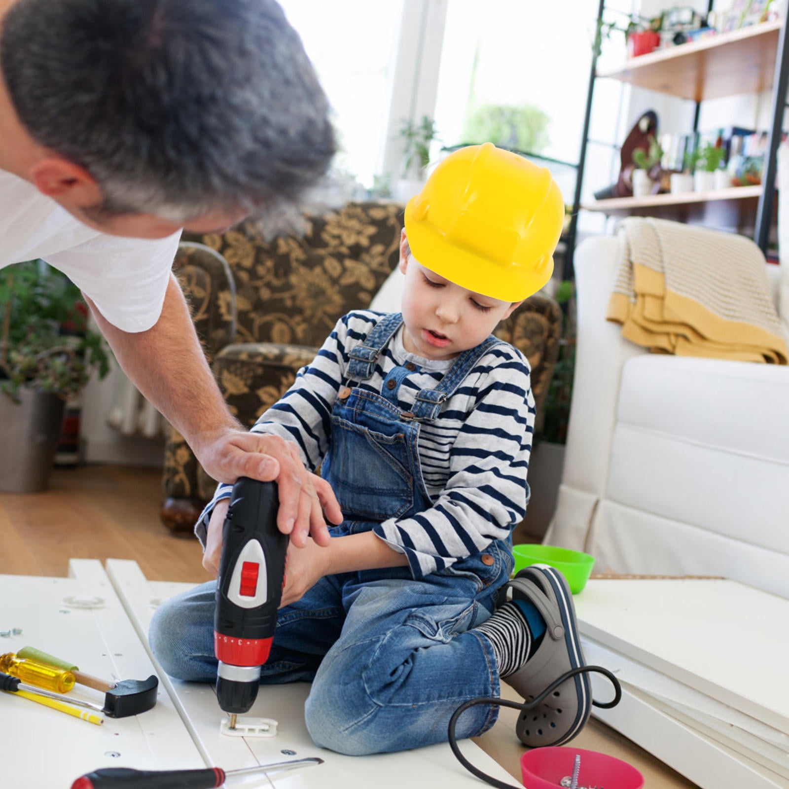 Masteelf Yellow Plastic Hard Hat Construction Helmet Safety Headgear ...