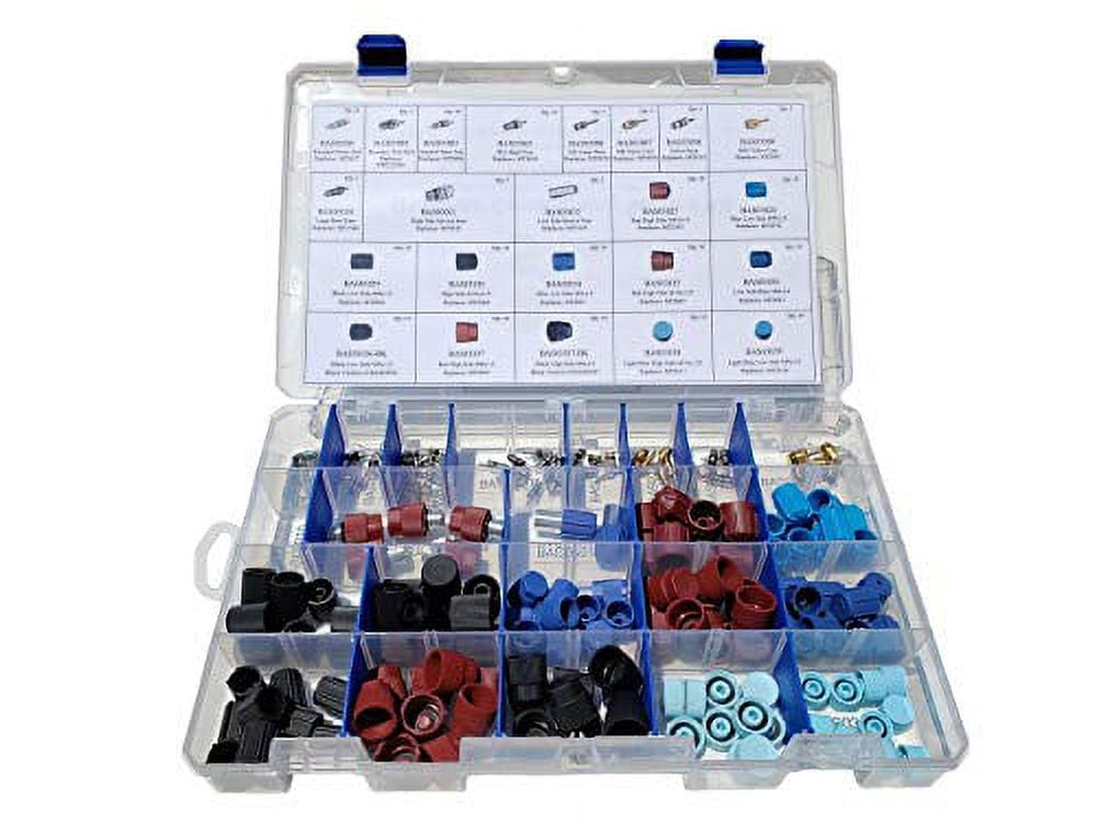 Master 134a A/C Valve Core & Cap Assortment Kit - 23 Styles / 204 ...
