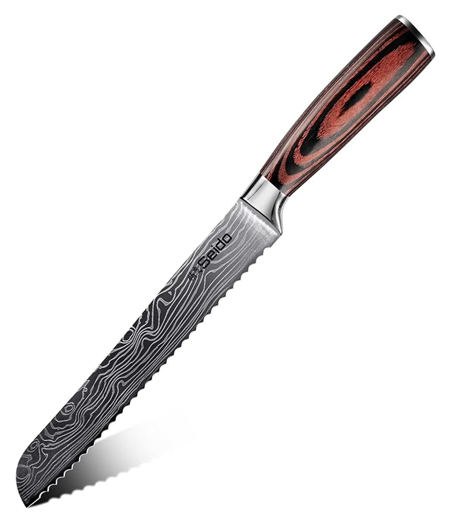 Master 8 Inch Serrated Bread Knife – High Carbon Stainless Steel Blade ...