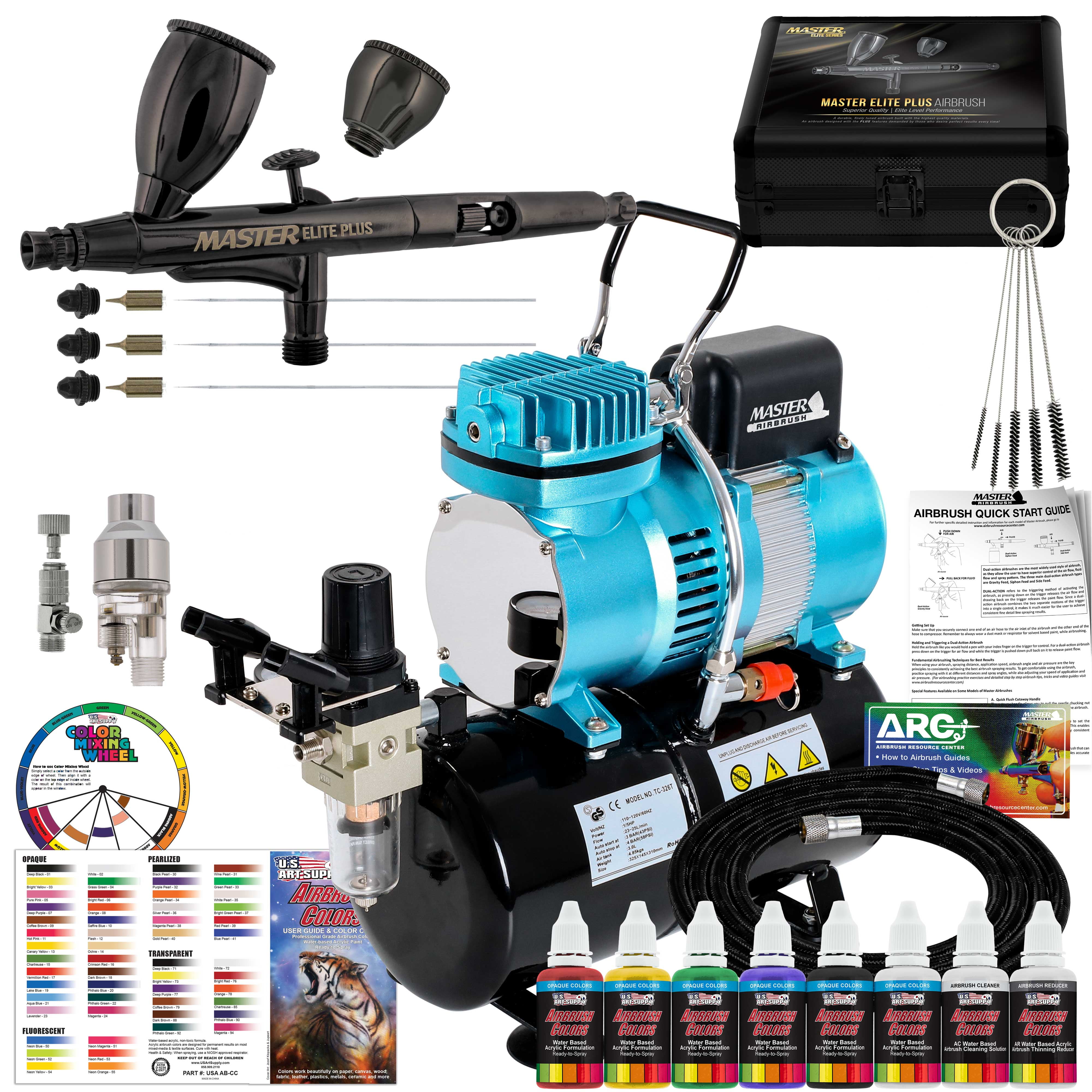 Master Airbrush Cool Runner II Dual Fan Air Storage Tank Compressor ...