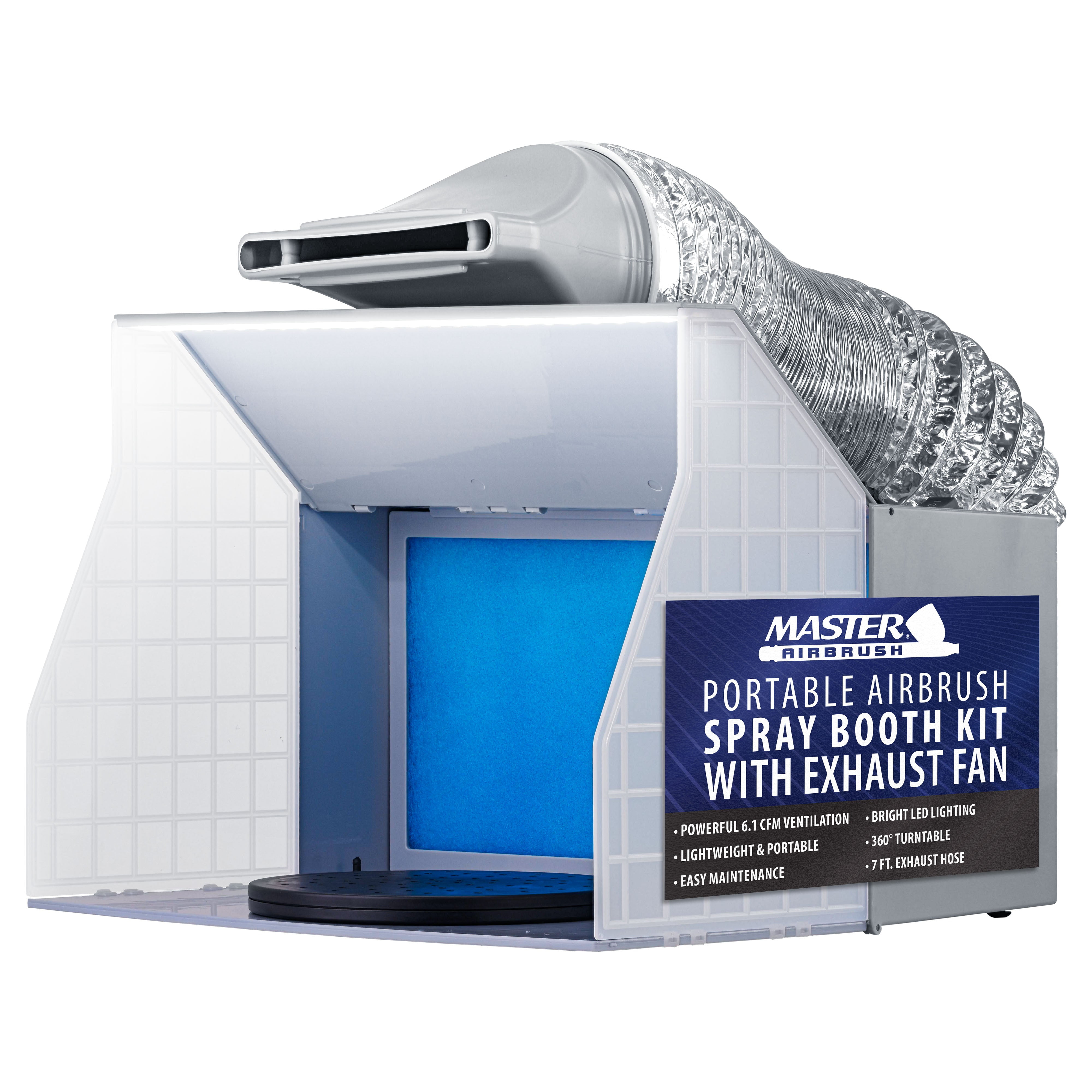 Master Airbrush Portable Airbrush Spray Booth Kit with Exhaust Fan, LED ...