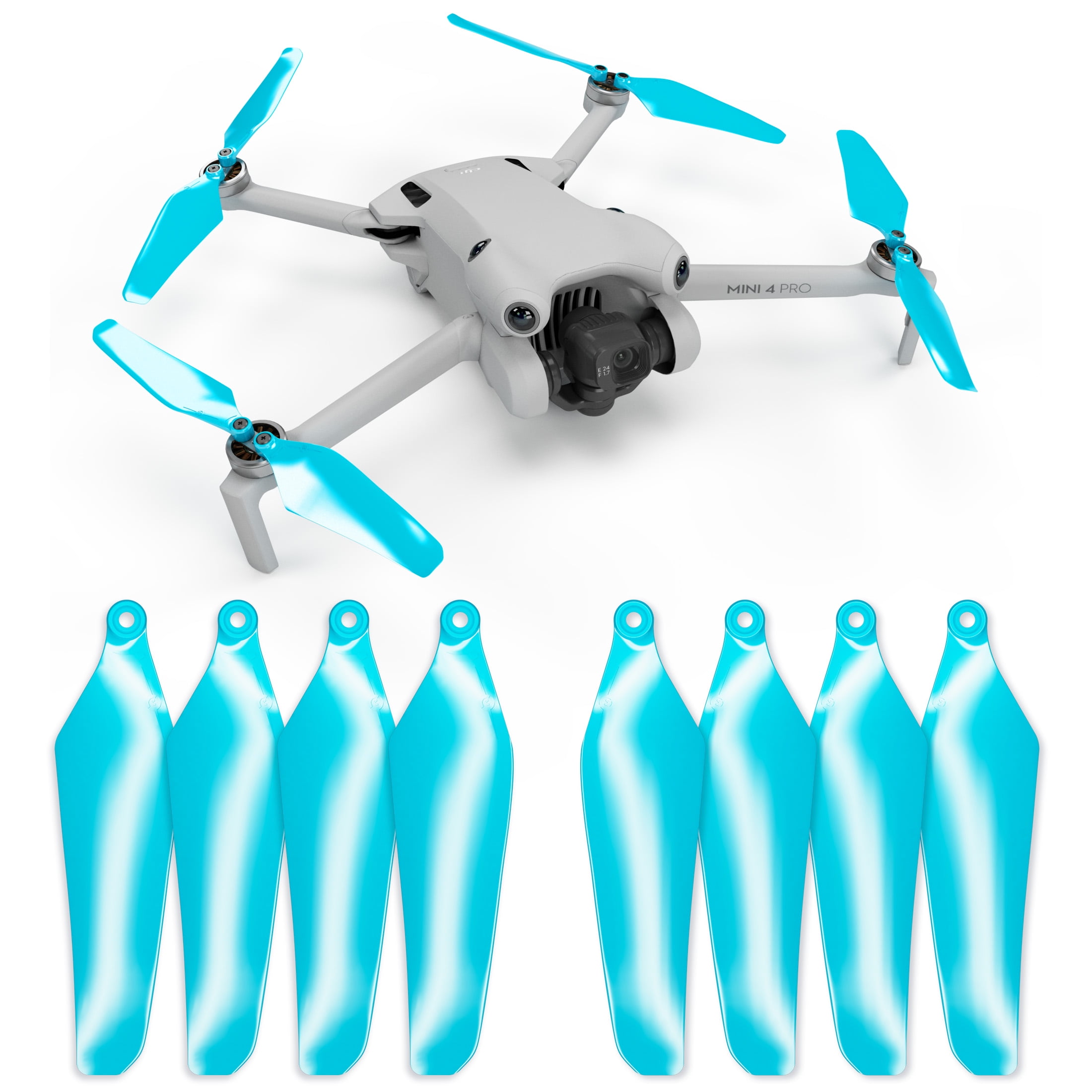 Master Airscrew Super Stealth Propellers for DJI Mini 4 Pro & Mini 3 Pro - Blue, 4 propellers in ...
