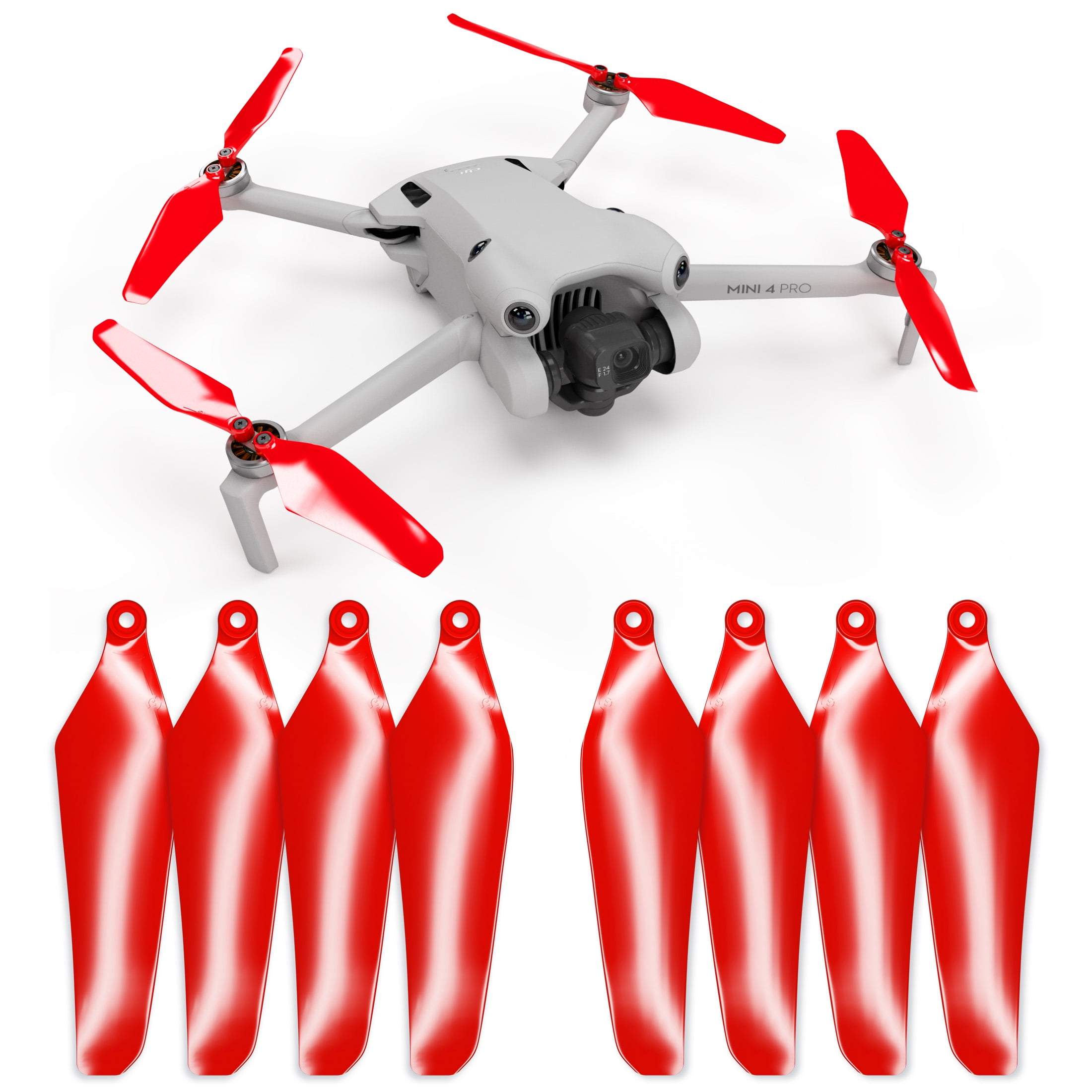 Master Airscrew Super Stealth Propellers for DJI Mini 4 Pro & Mini 3 Pro - Red, 4 propellers in ...