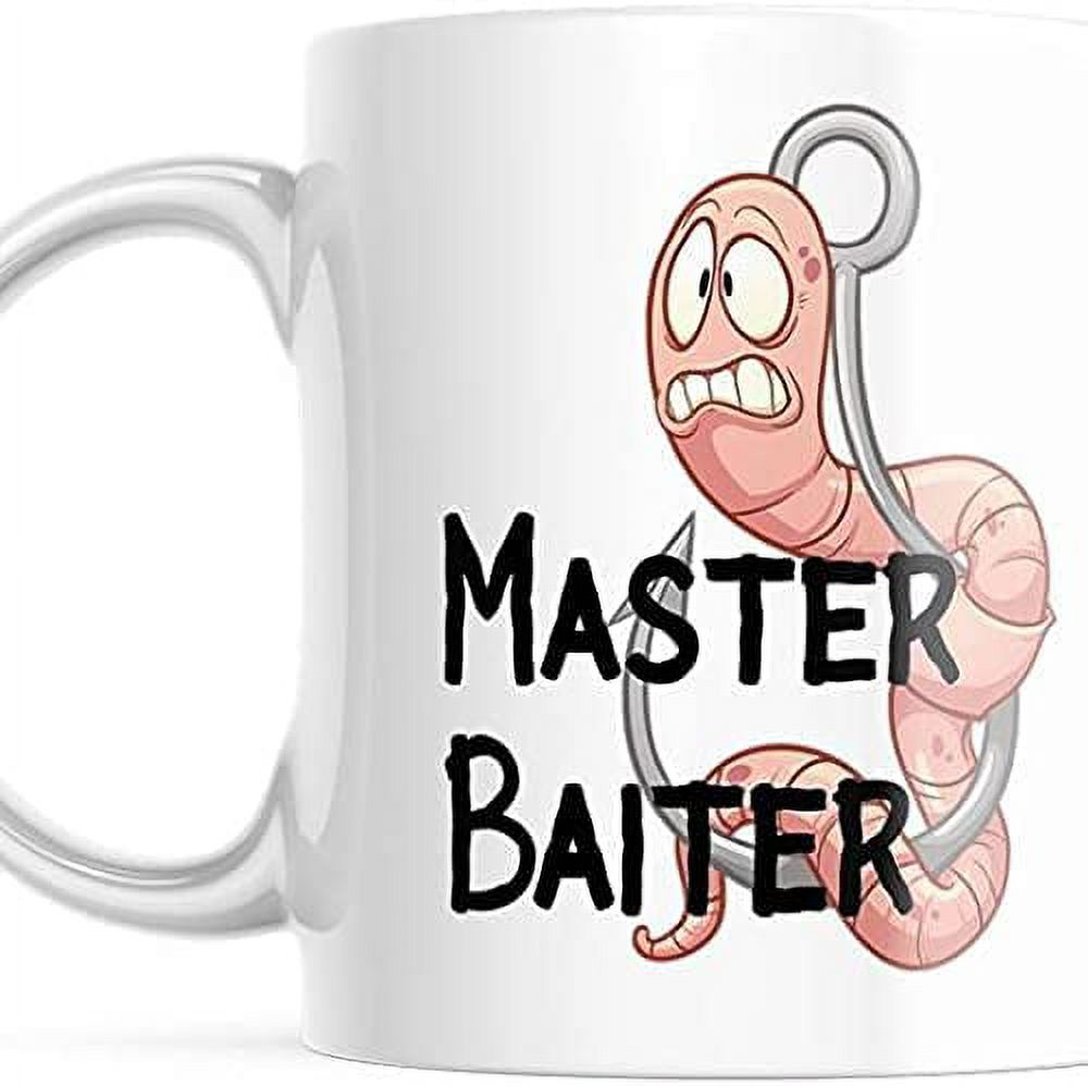 Master Baiter Coffee Mug Funny Fishing Camping Gift for Him Dad Family ...