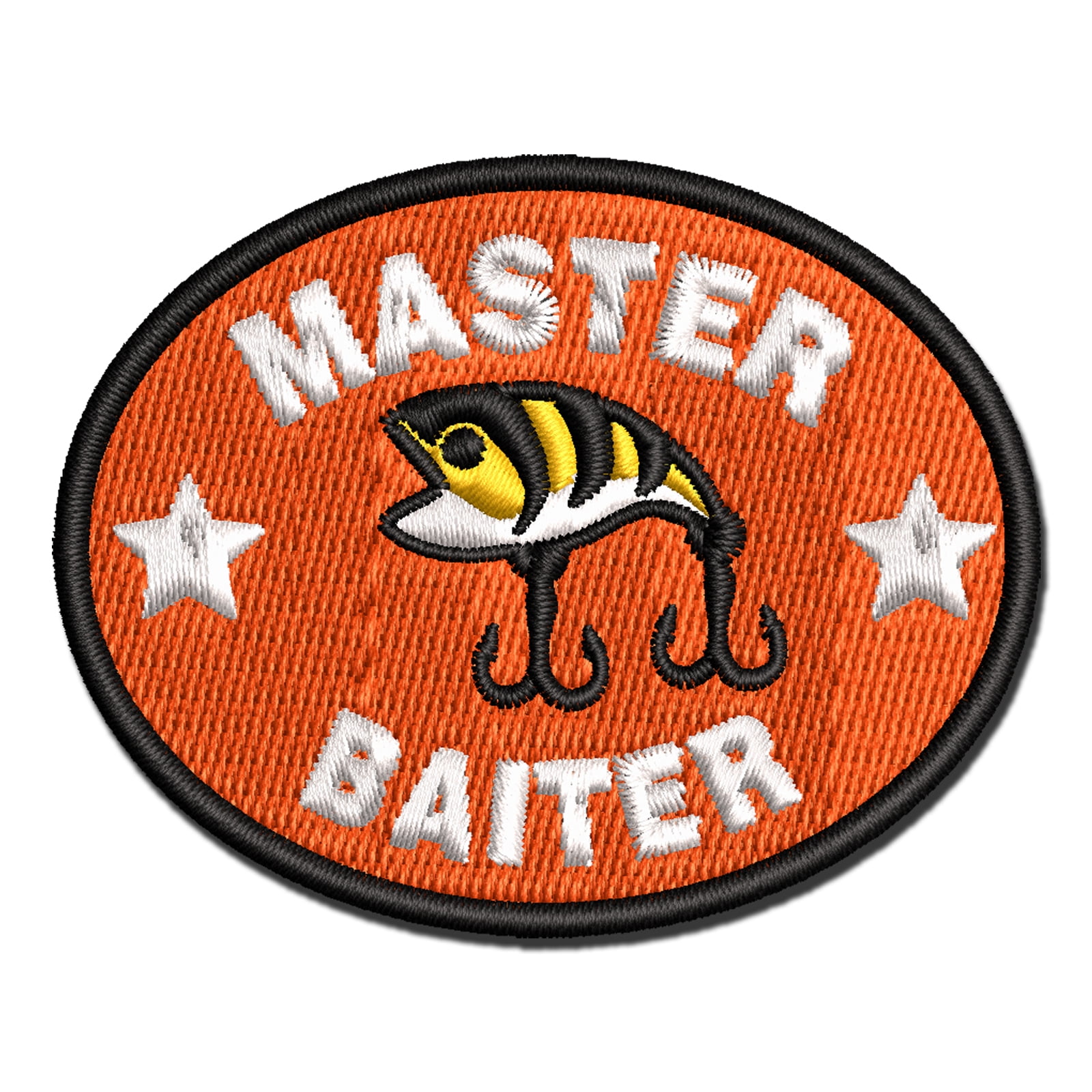Master Baiter Fishing Hook Bait Angler Applique Multi-Color Embroidered ...