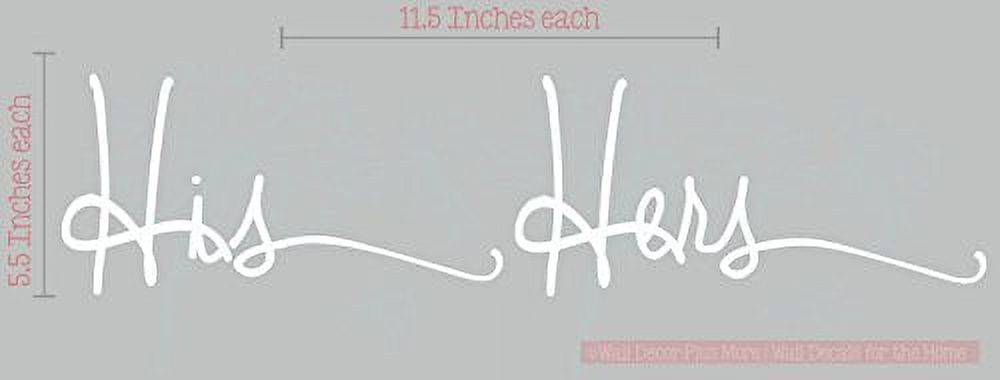 Master Bedroom Décor His Hers Cursive Art Wall Decals Bathroom Stickers ...