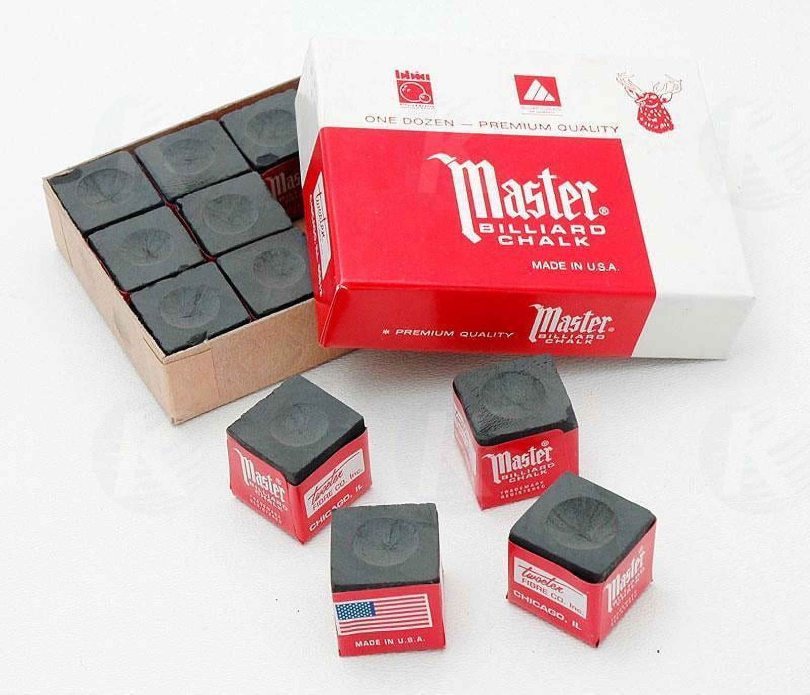Master Billiard/Pool Cue Chalk Box, 12 Cubes - Walmart.com