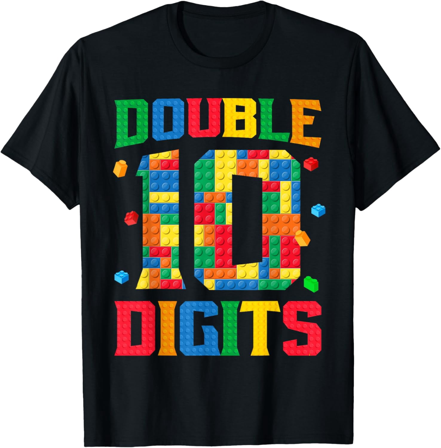 Master Builder 10th Birthday Boy 10 Bricks Ten Double Digits T-Shirt ...