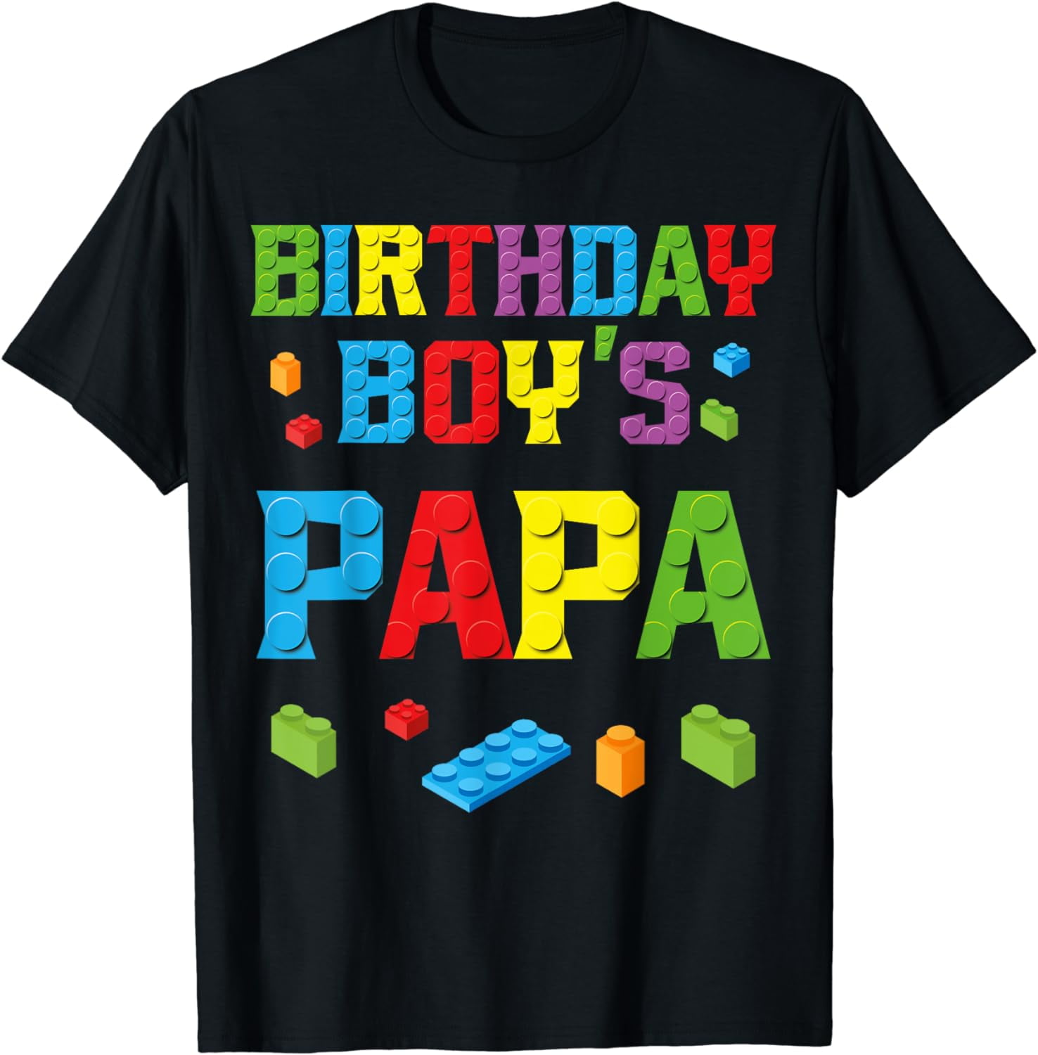 Master Builder Birthday Boy's Papa Building Bricks Blocks T-Shirt ...