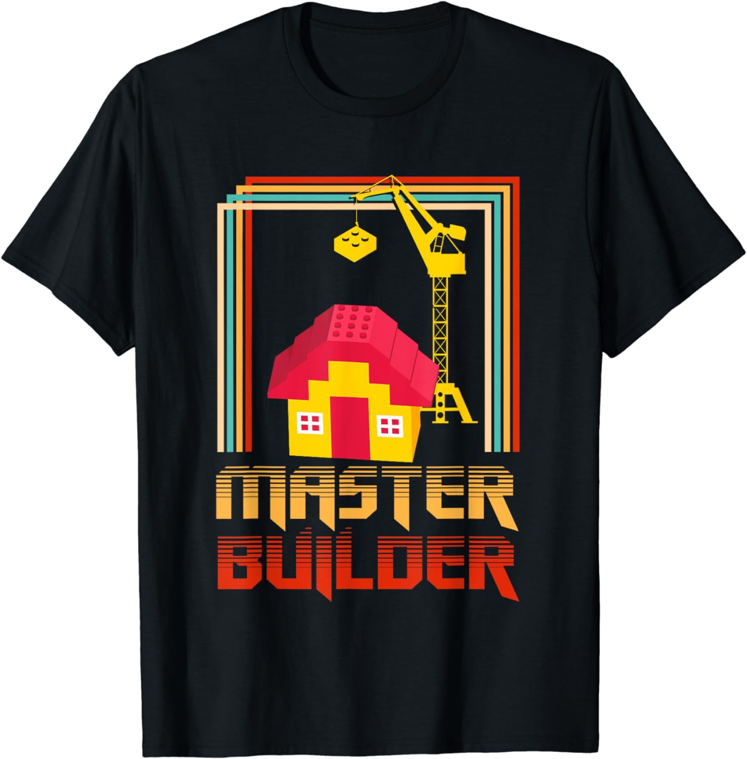 Master Builder Building Blocks Engineer Bricklayer Bricks T-Shirt ...
