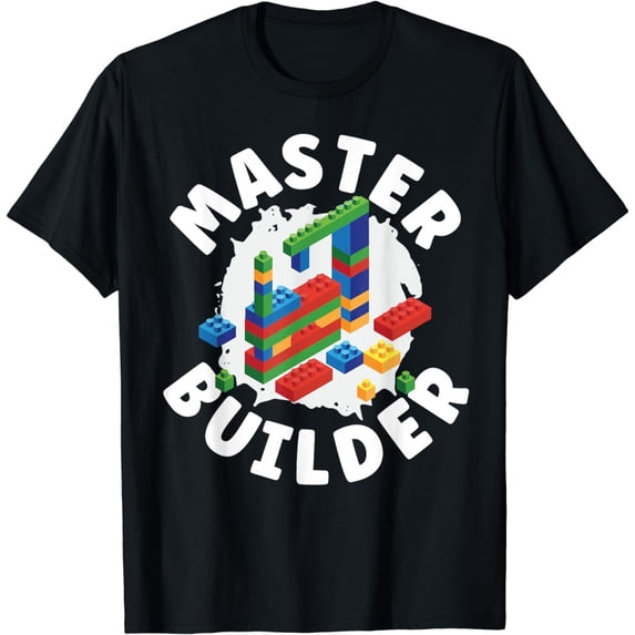 Master Builder Funny Block Brick Building Toys Boys Kids Men T-Shirt ...