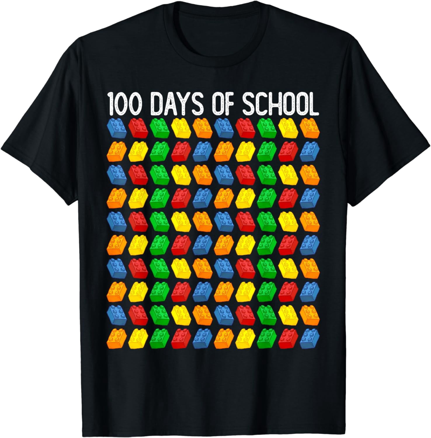 Master Builder Funny Building Blocks 100 Days of School Kids T-Shirt ...