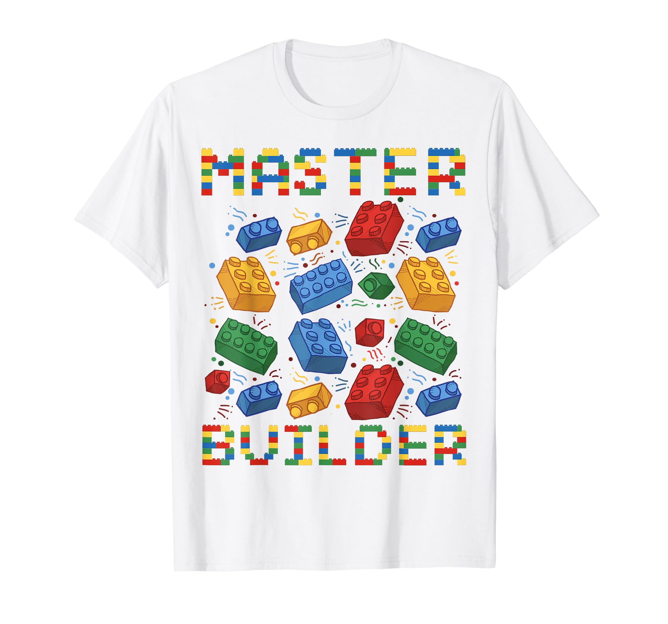 Master Builder Funny Building Blocks Gifts For Boys Kids Men T-Shirt ...