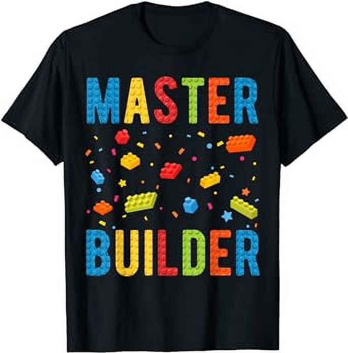 Master Builder Kids Building Blocks Brick Builder T-Shirt - Walmart.com
