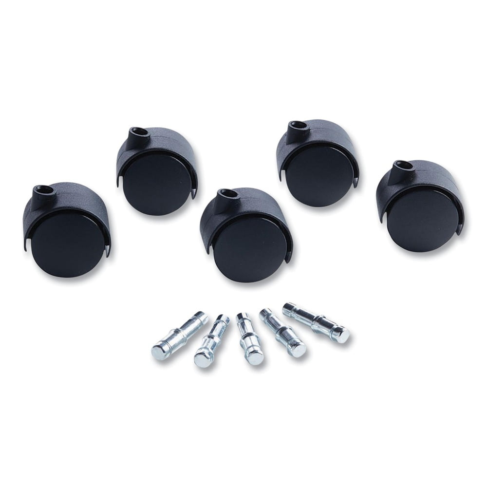 Master Caster Deluxe Duet Nylon 2" Twin Wheel Casters, Matte Black, 5 ...