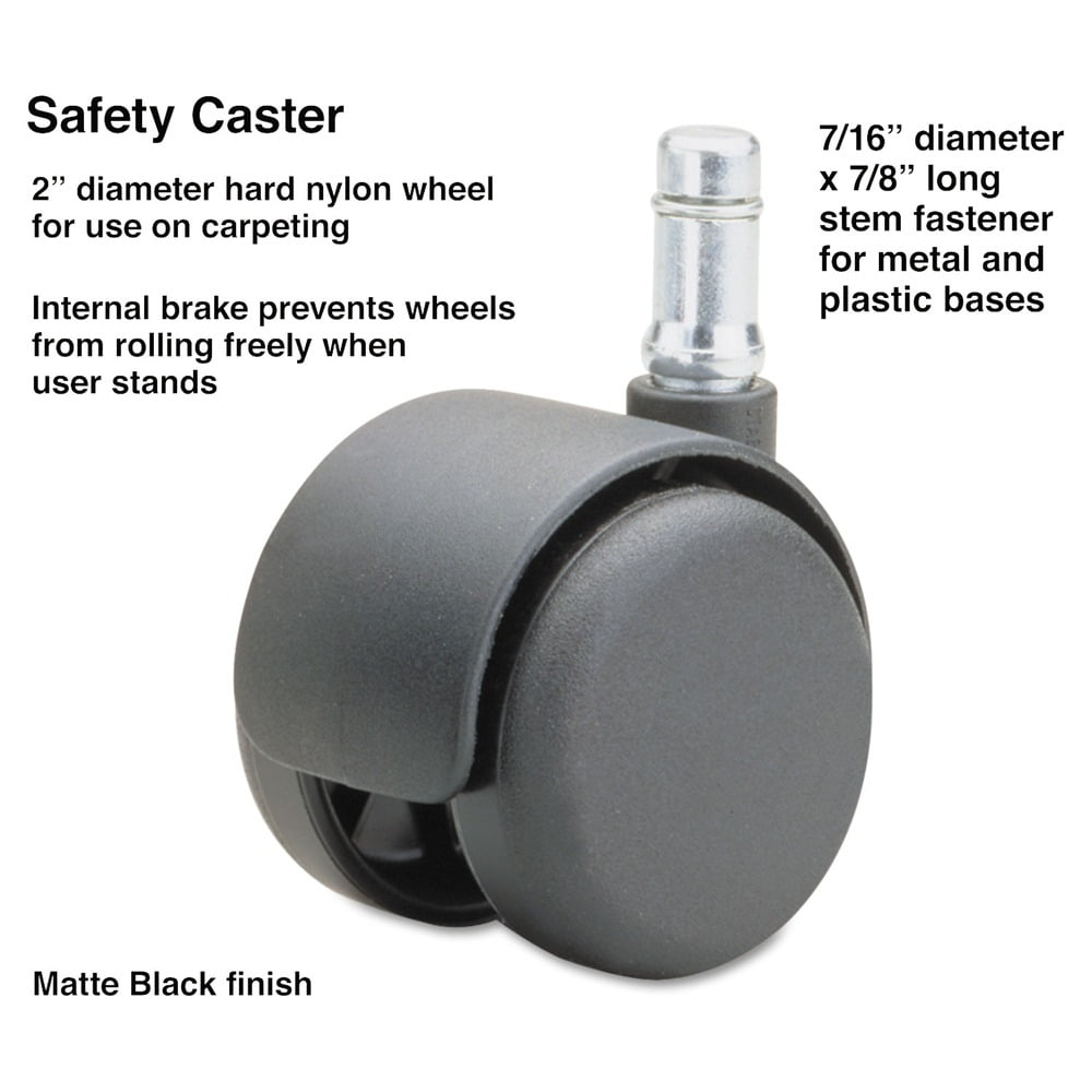 Master Caster Safety Casters, Standard Neck, Nylon, B Stem, 110 lbs ...