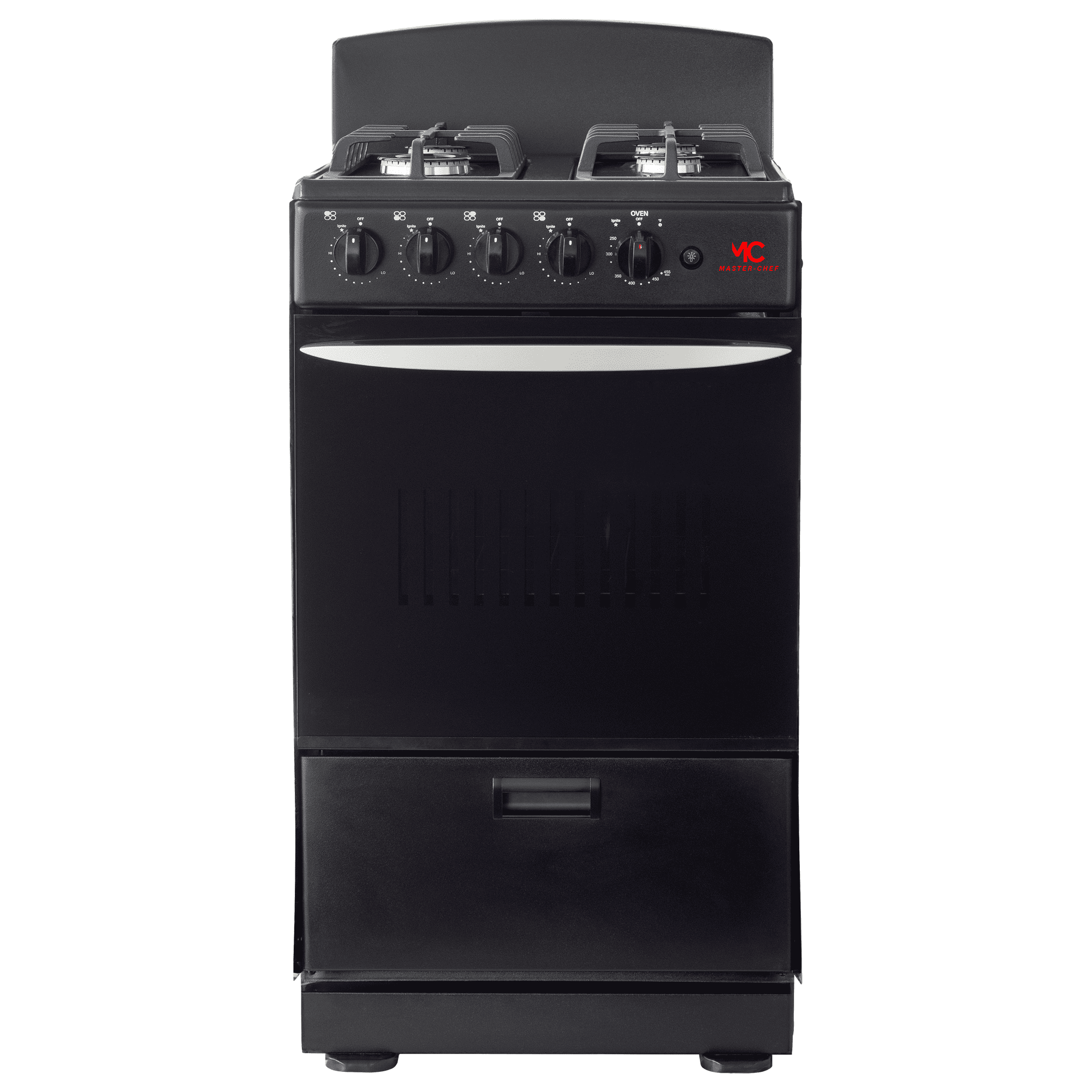 Master-Chef - 20" Black R Gas Space Saver Range with 2.4 CFT Oven ...