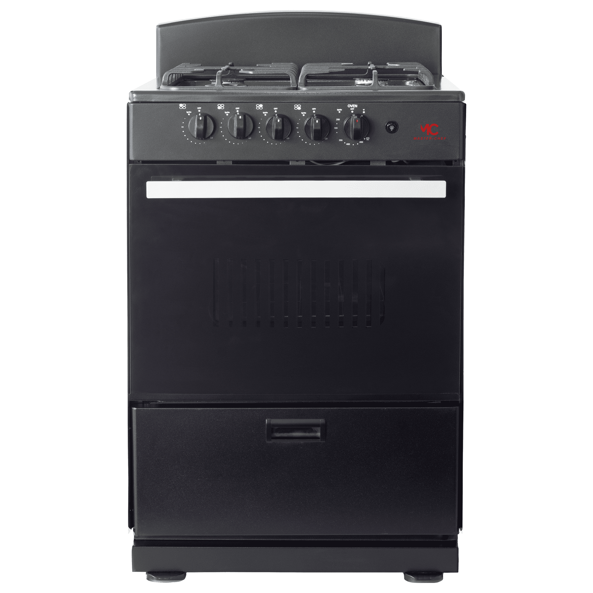 Master-Chef - 24" Black R Gas Space Saver Range with 3.0 CFT Oven ...