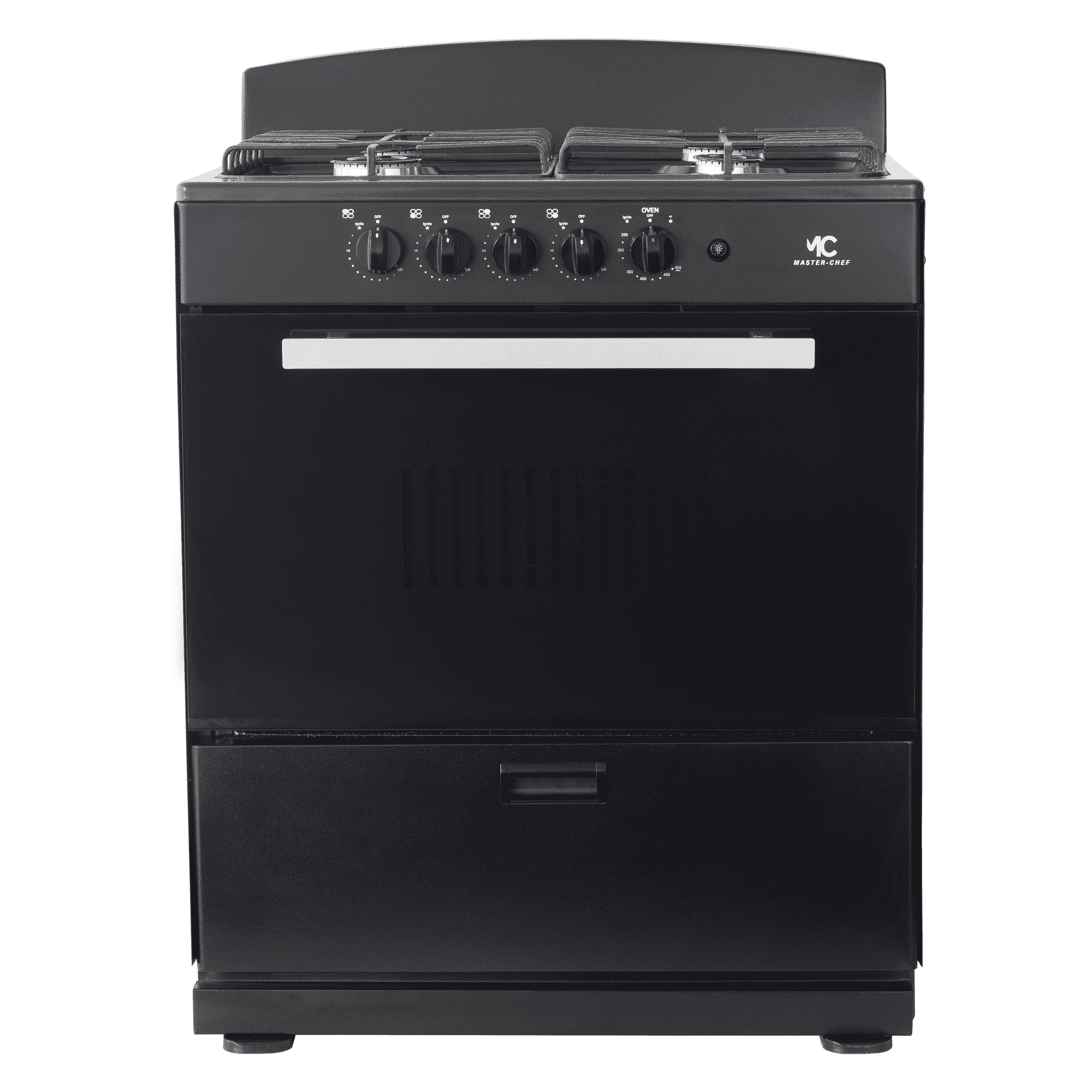 Master Chef - 30" Black B Gas Space Saver Range with 4.0 CFT Oven ...