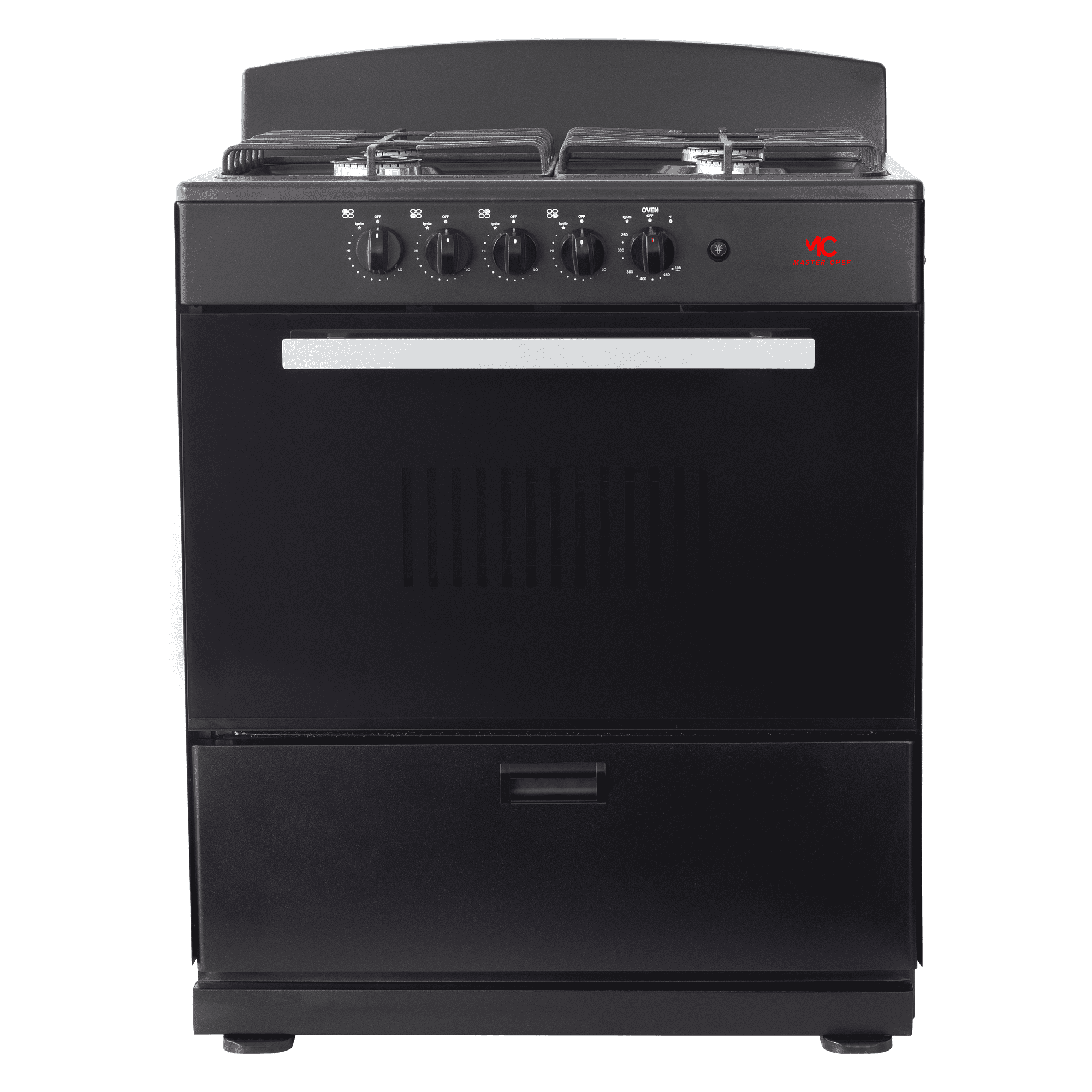 Master Chef - 30" Black R Gas Space Saver Range with 4.0 CFT Oven ...