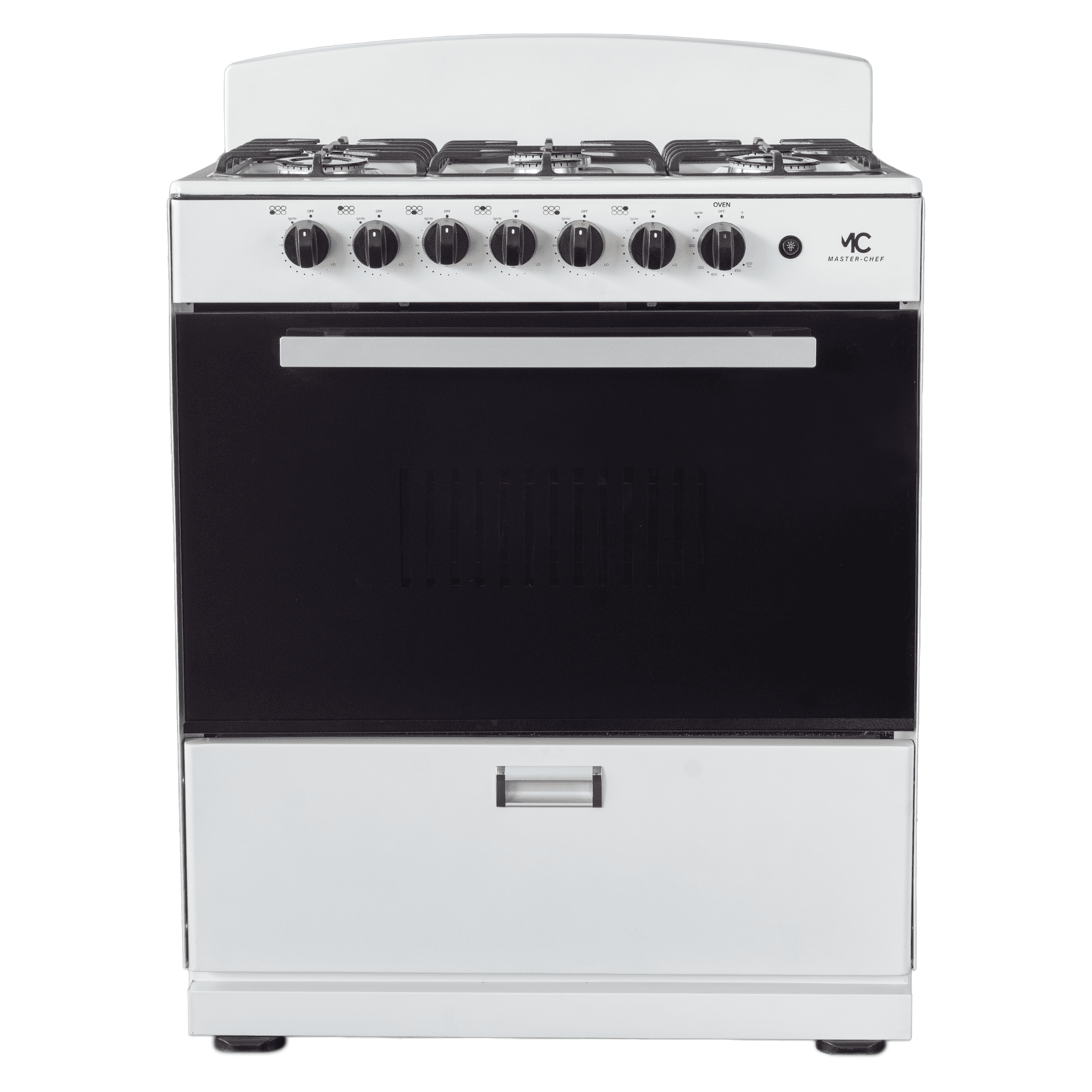 Master Chef - 30" White B Gas Space Saver Range with 4.0 CFT Oven ...