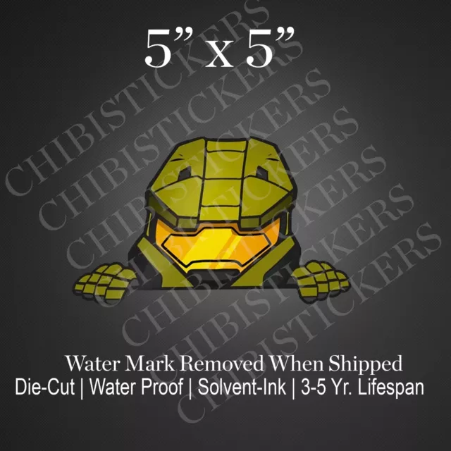 Master Chief Halo Sticker Gamer Videogame Vinyl Sticker Waterproof ...