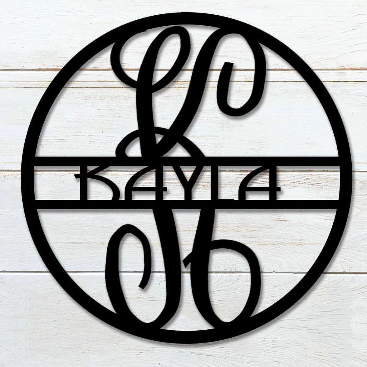 Master Circle Single Letter Monogram with Name in Circle Black - 18" K ...