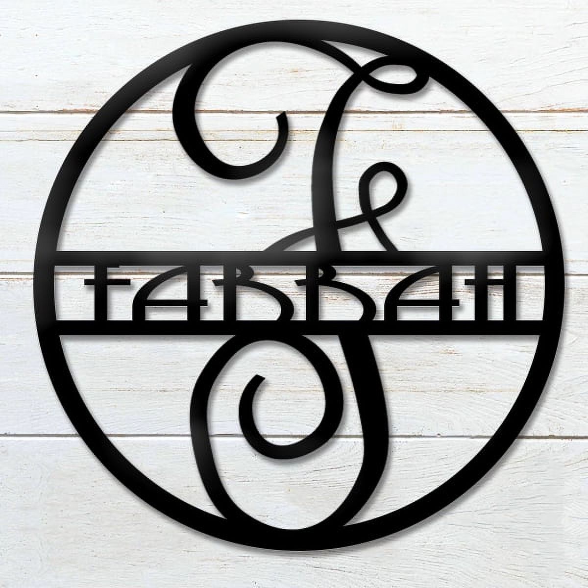 Master Circle Single Letter Monogram with Name in Circle Black - 20" F ...