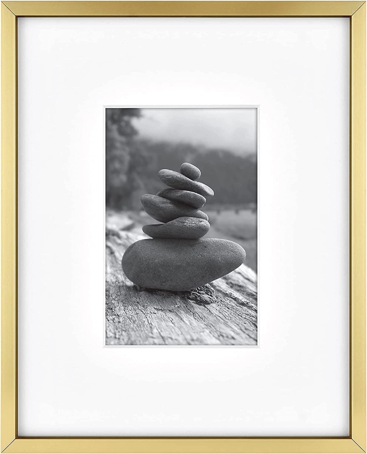 Master & Co. Foundry Metal 8x10 Matted Picture Frame with 4x6 Photo ...