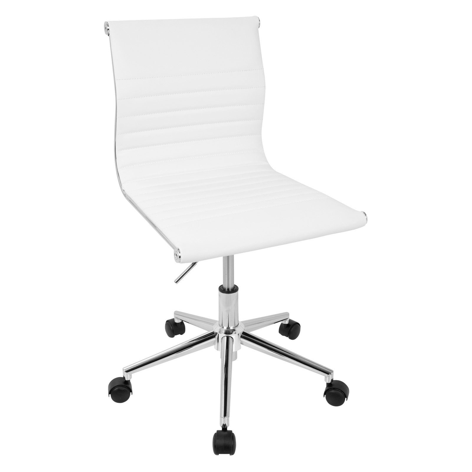 Master Contemporary Armless Adjustable Task Chair in White - Walmart.com