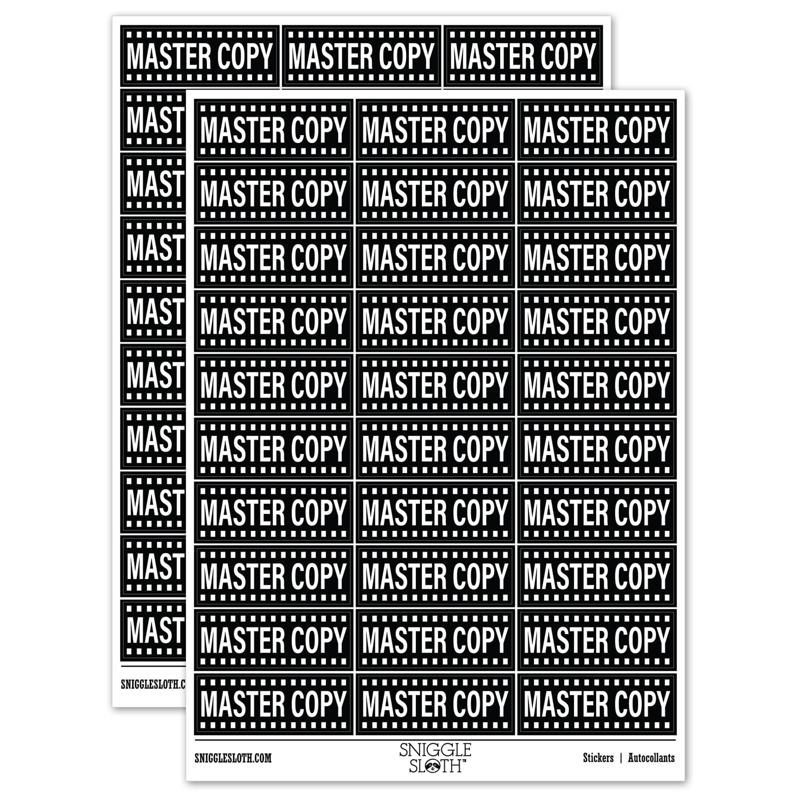 Master Copy Document Sticker Set - Black - Gloss Finish - 1.75" Medium ...