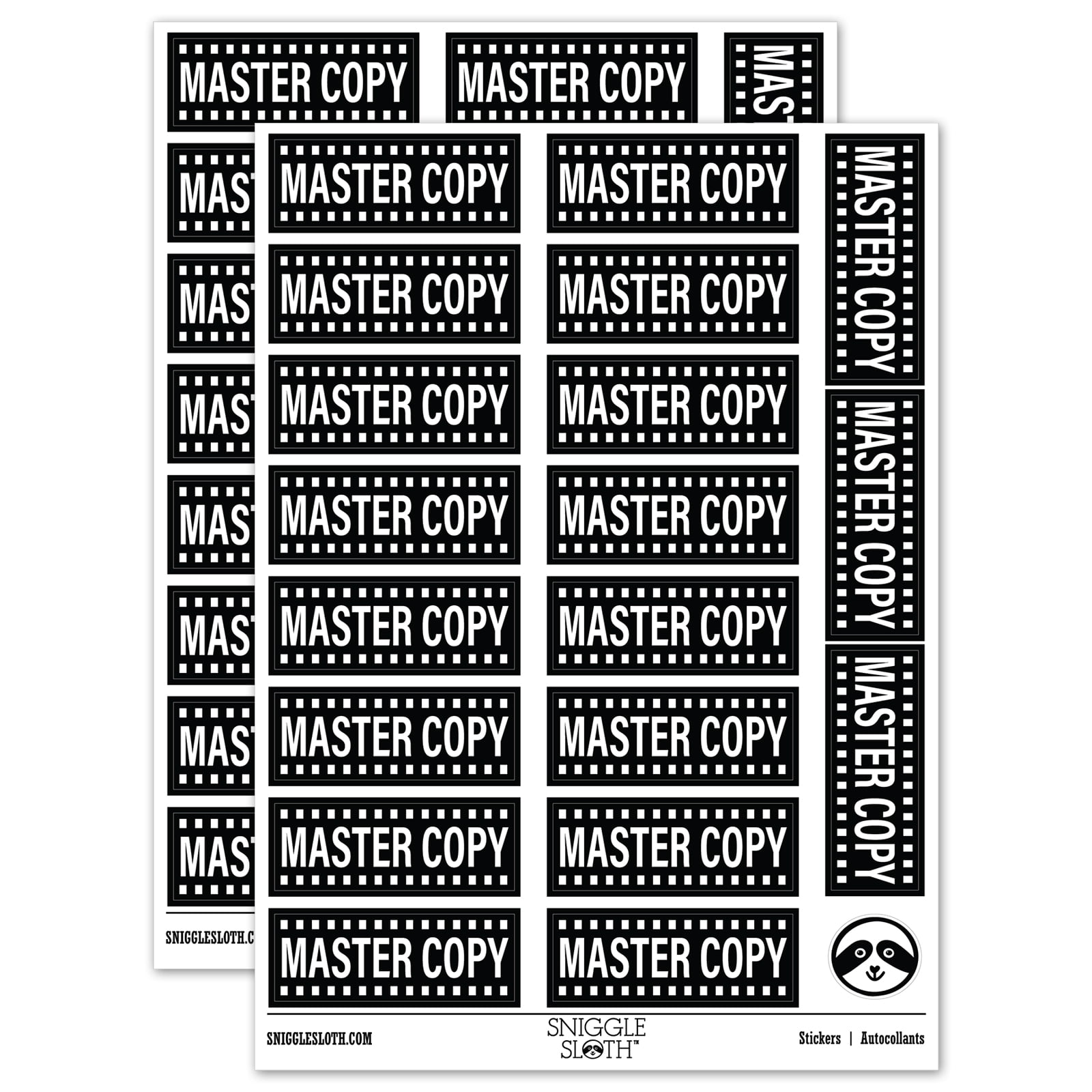 Master Copy Document Sticker Set - Black - Gloss Finish - 2.00" Large ...