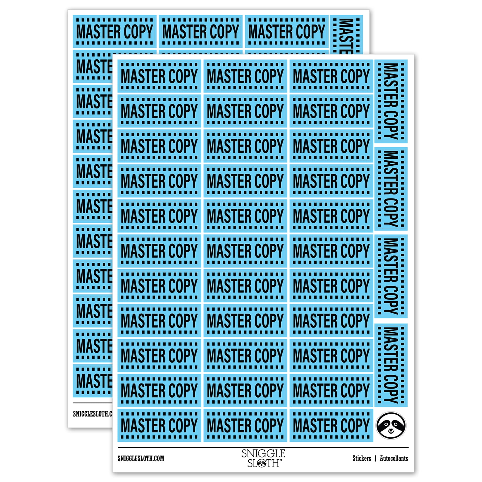 Master Copy Document Sticker Set - Light Blue - Gloss Finish - 1.5 ...