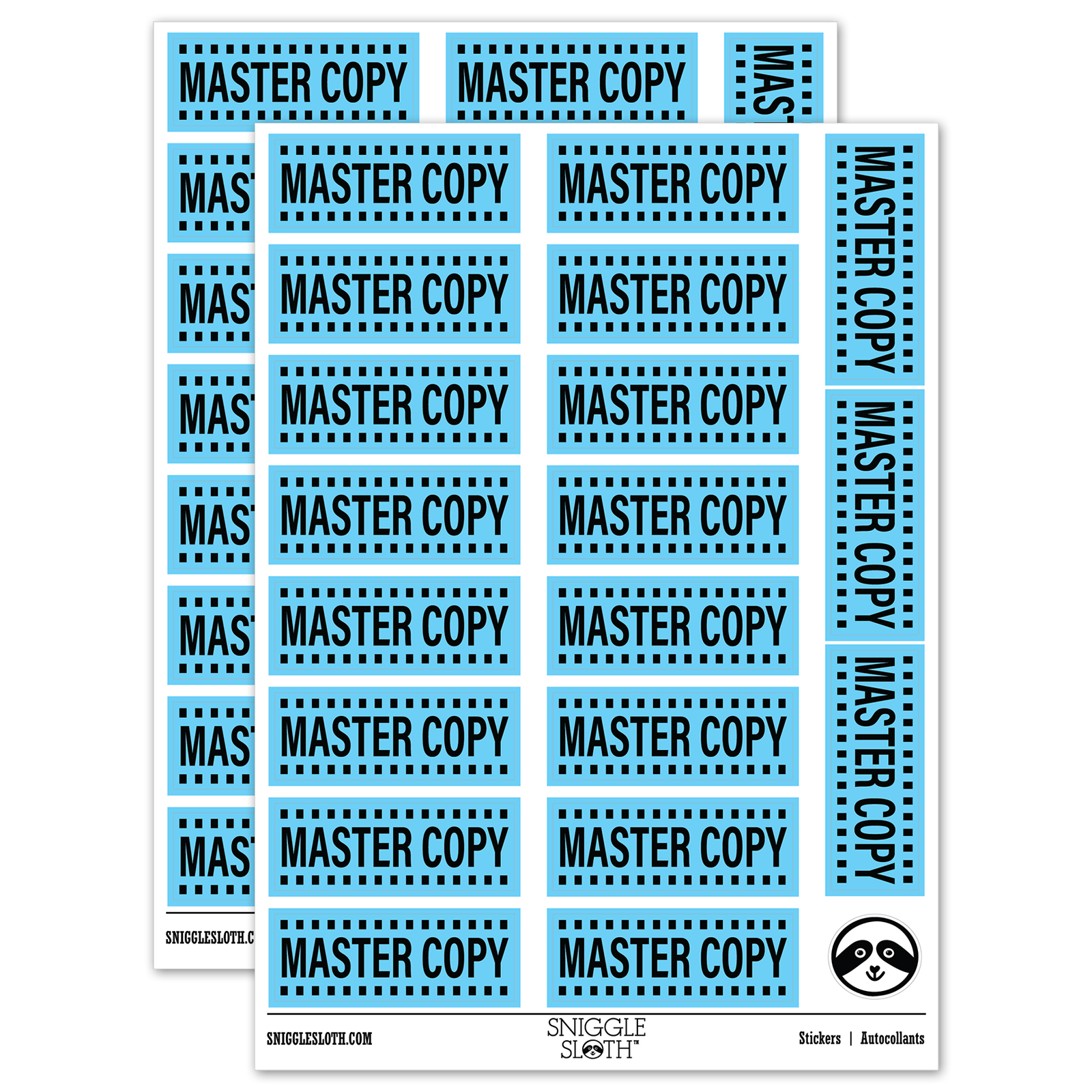 Master Copy Document Sticker Set - Light Blue - Matte Finish - 2.00 ...