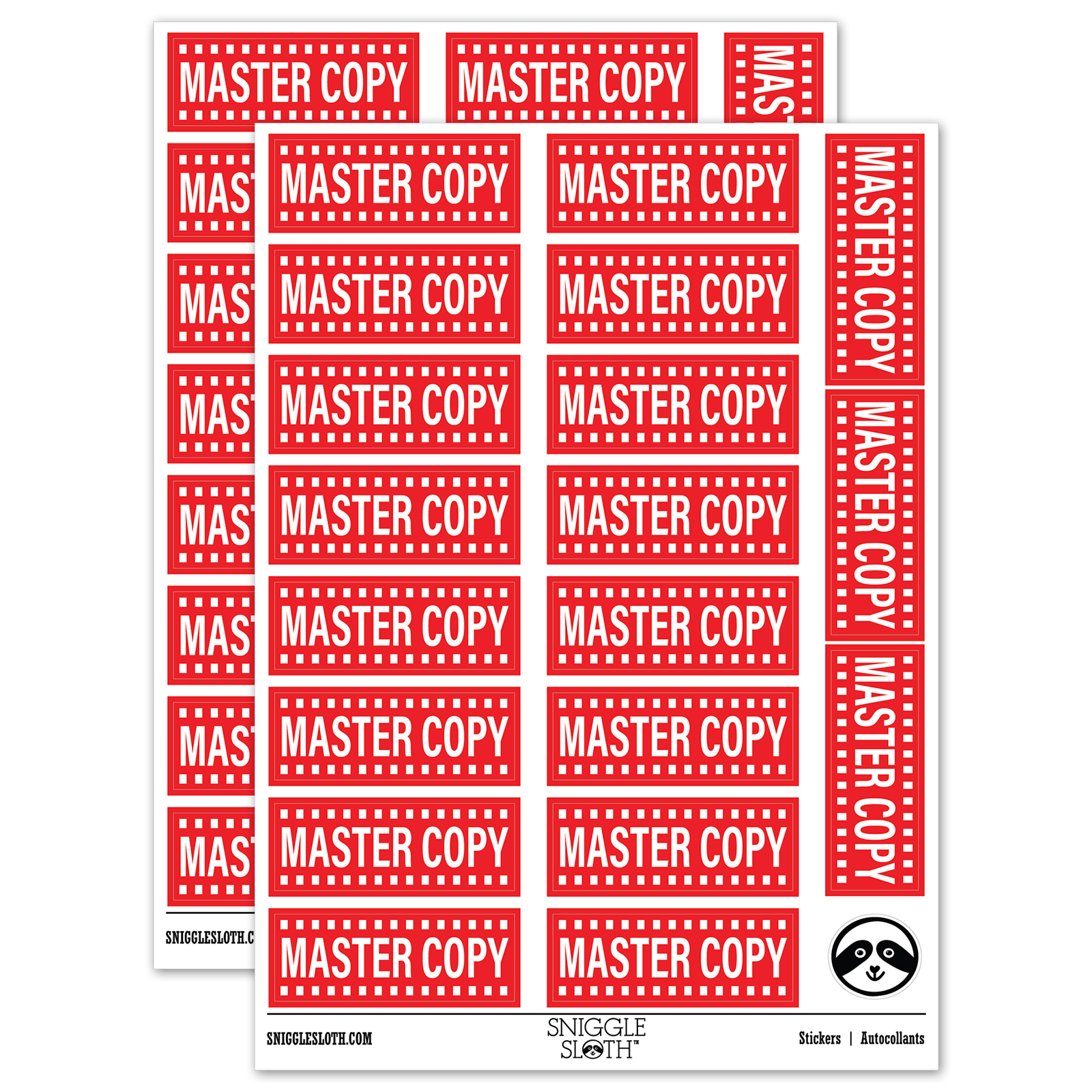 Master Copy Document Sticker Set - Red - Gloss Finish - 2.00" Large ...