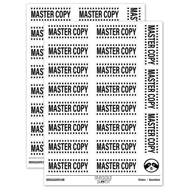 Master Copy Document Sticker Set - White - Gloss Finish - 2.00" Large ...
