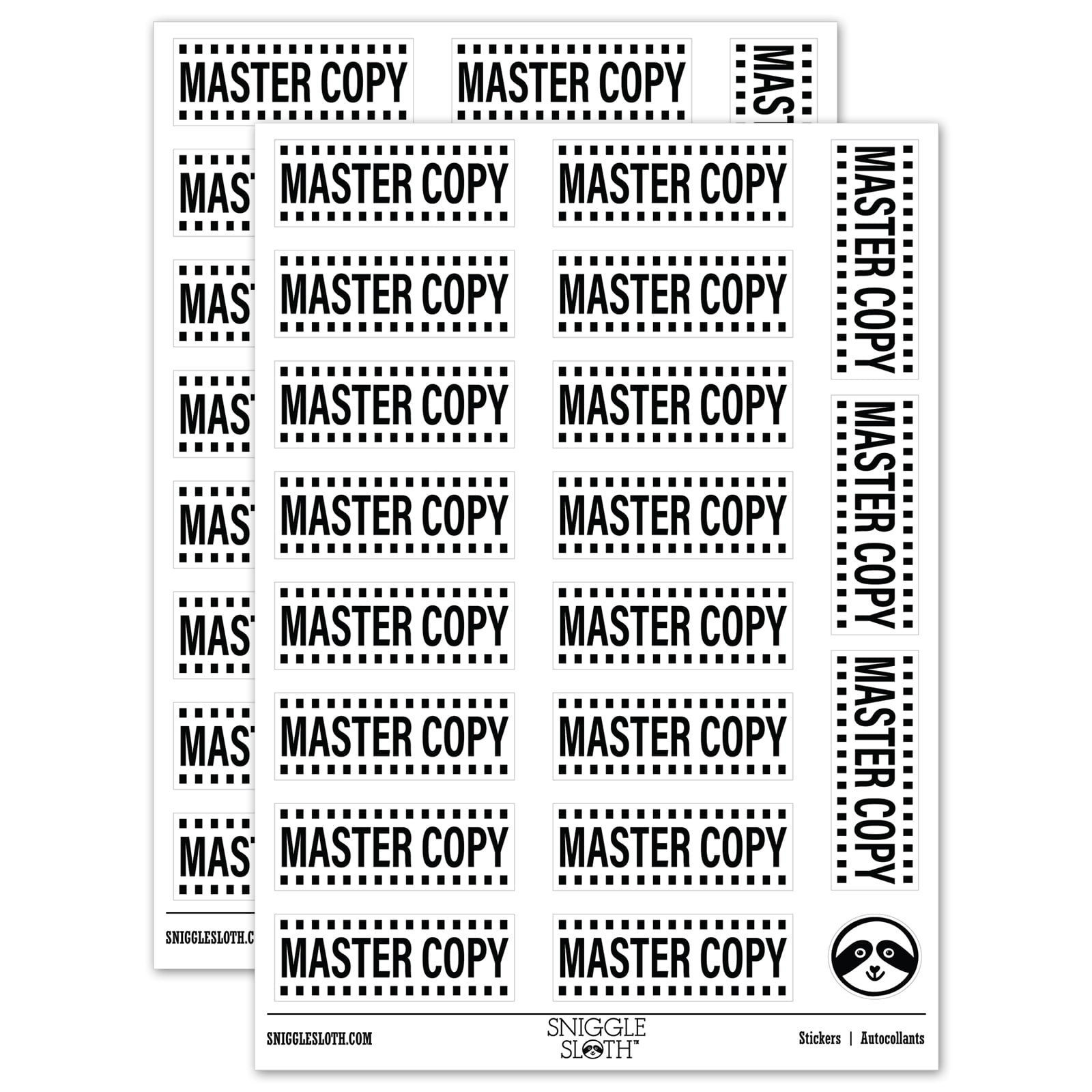 Master Copy Document Sticker Set - White - Matte Finish - 2.00" Large ...