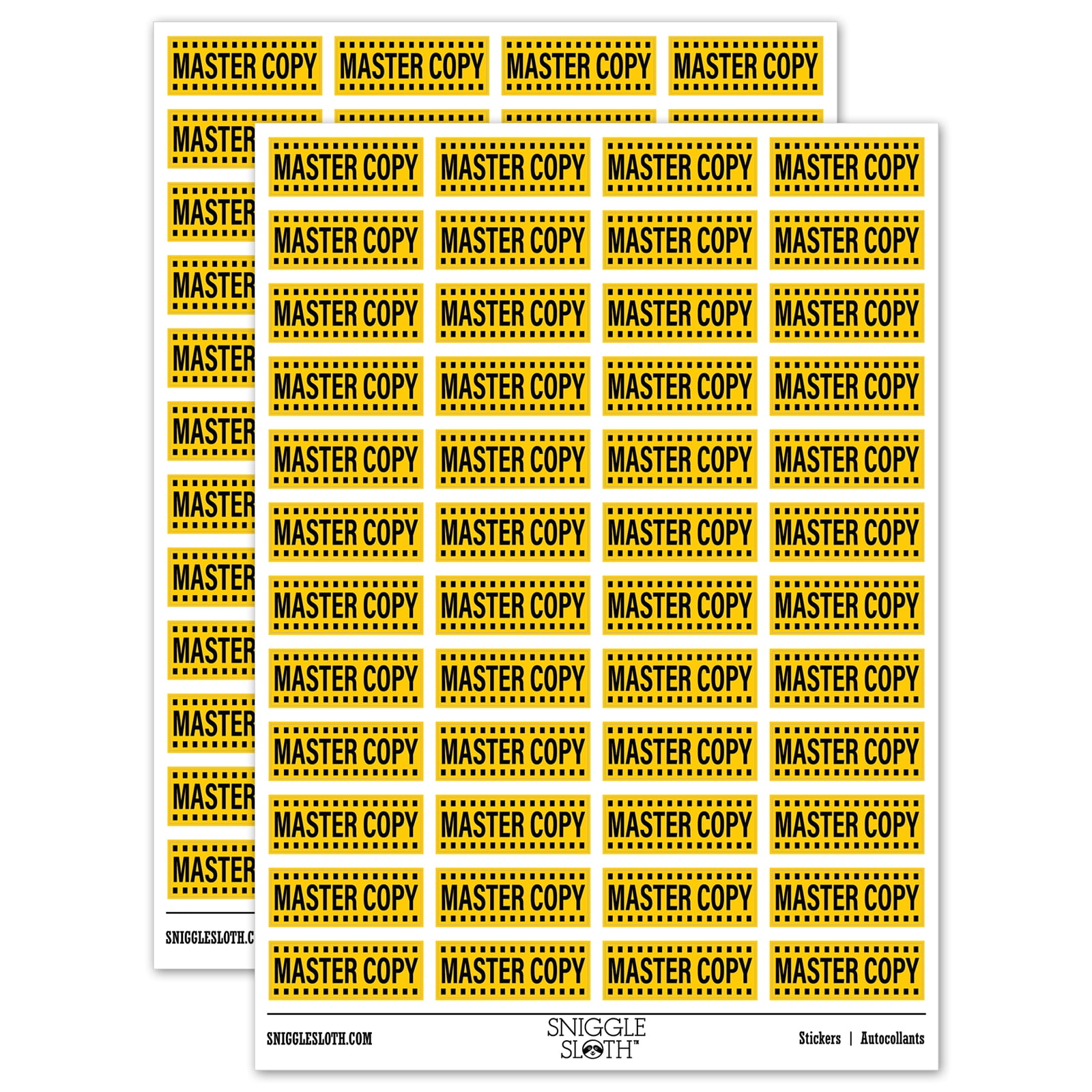 Master Copy Document Sticker Set - Yellow - Gloss Finish - 1.25" Mini ...