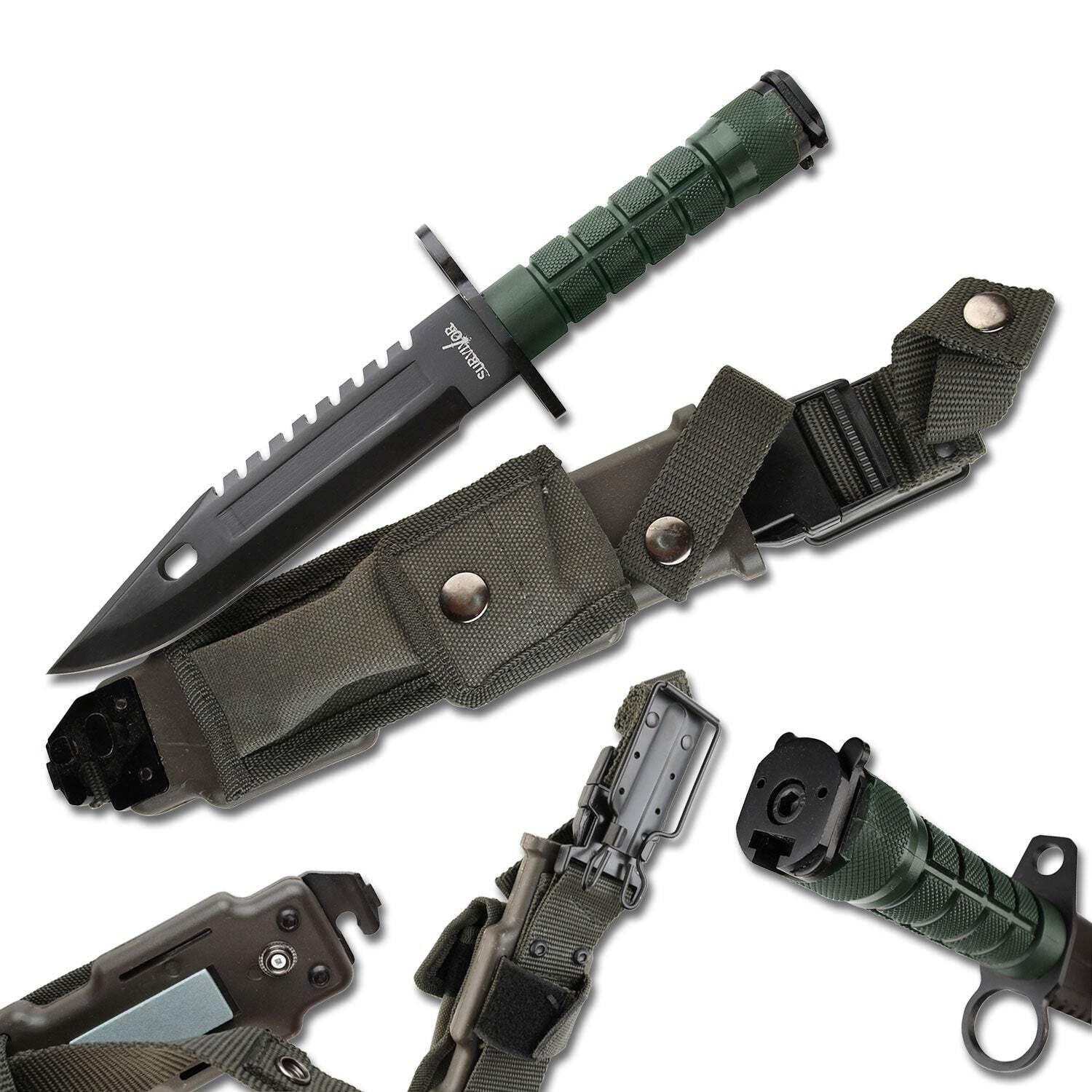 Master Cutlery 7-7/8" Serrated Tactical Knife, with Hard Sheath - Walmart.com