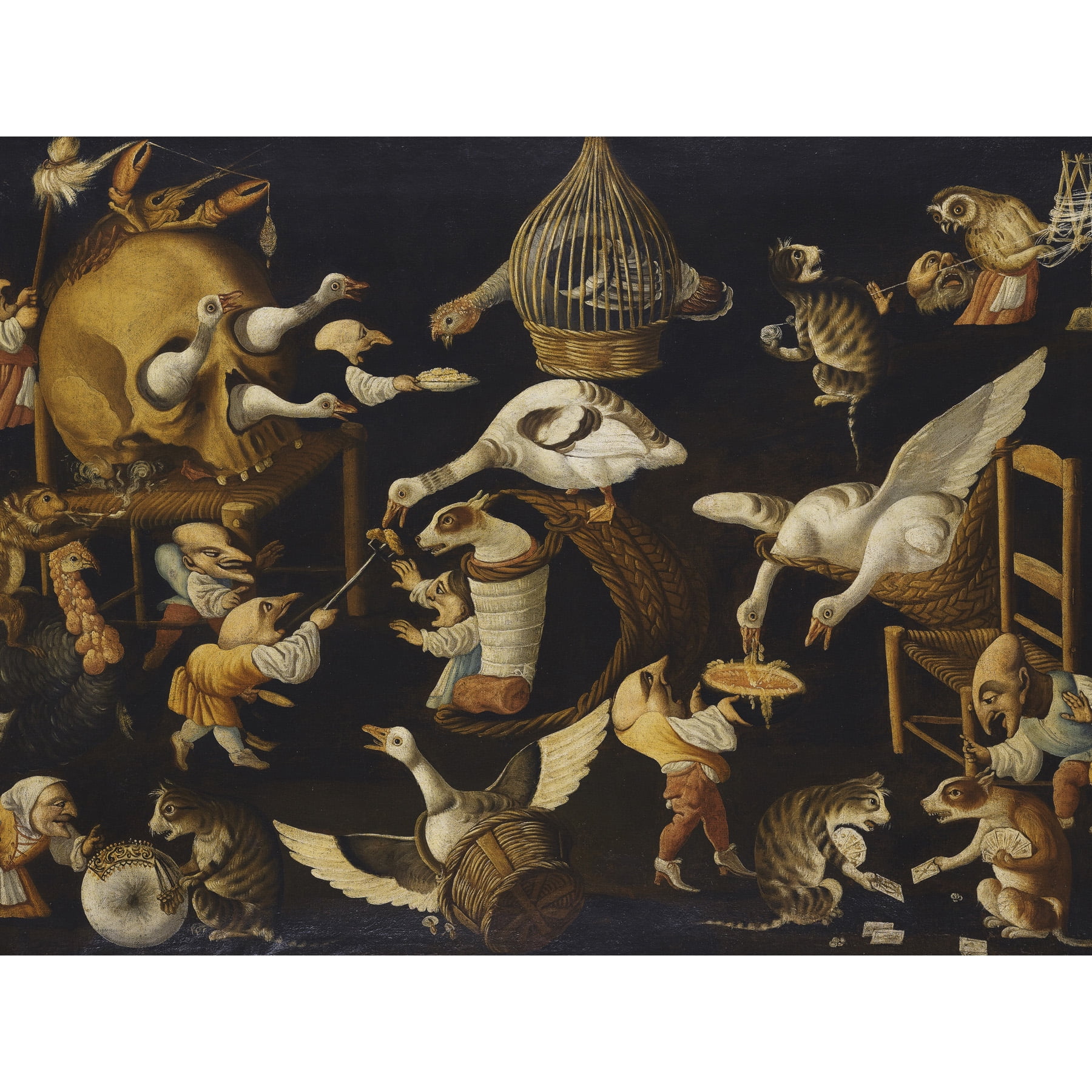 Master Egg Grotesque Animals Cats Birds Painting Extra Large Art Print ...